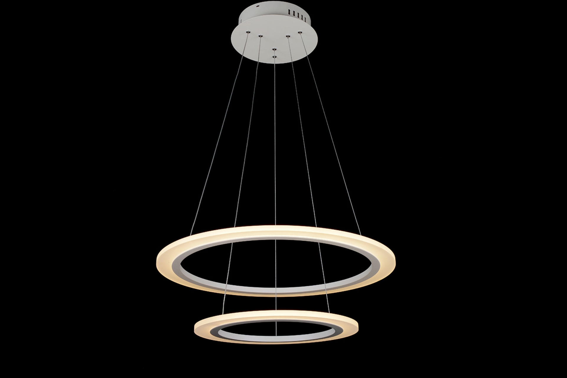 LAMPALUX YUVARLAK TASARIM 2 KATLI LEDLİ AVİZE SARKIT 60 CM FİYATI - Vivense