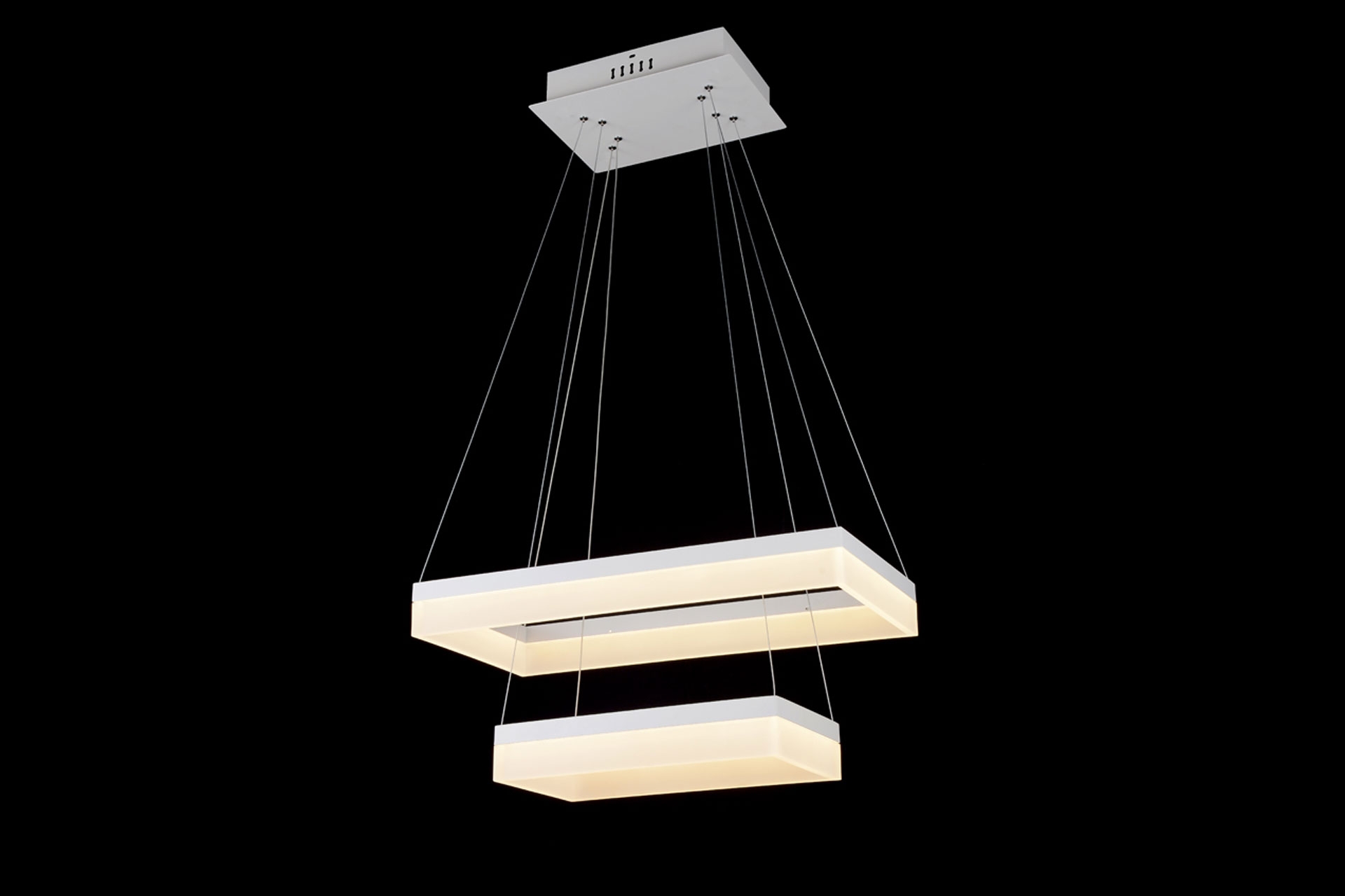 LAMPALUX DİKDÖRTGEN TASARIM 2 KATLI MODERN LED AVİZE 60 CM FİYATI - Vivense