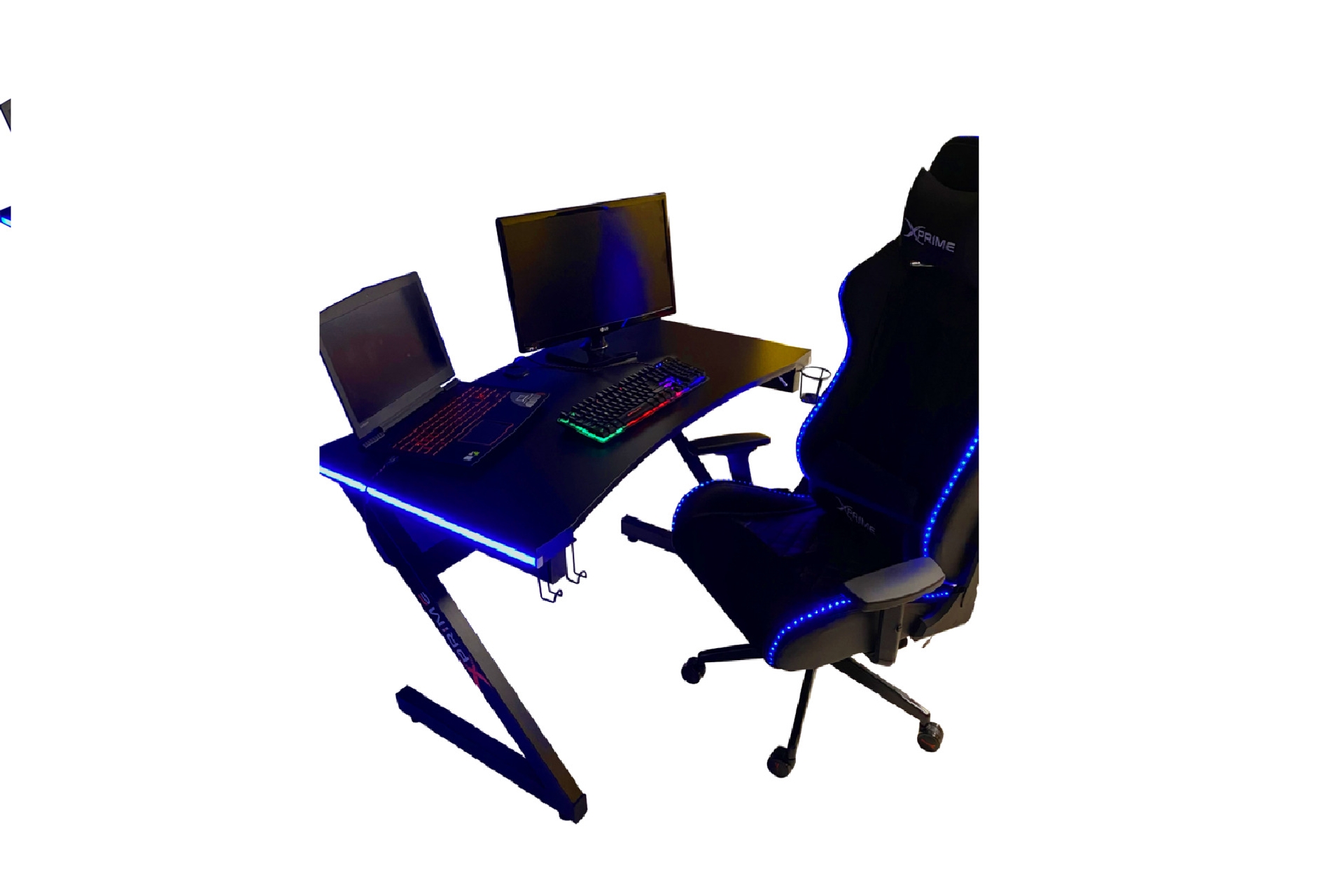 XPRİME MARKUS RGB LEDLİ OYUNCU MASASI, MAVİ FİYATI - Vivense