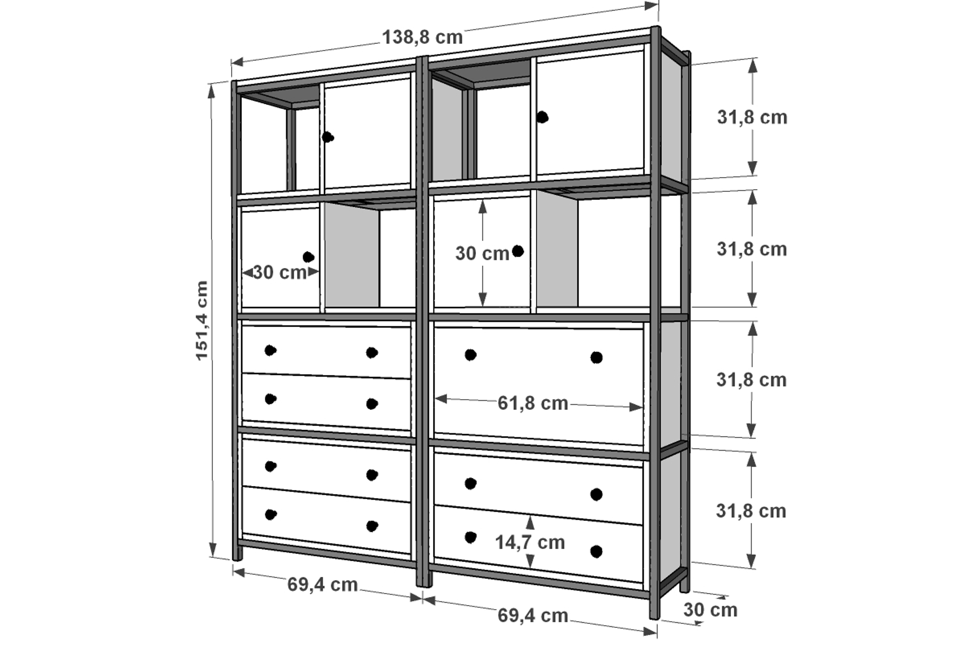 STELL RAFLI DÖRT KATLI DOLAPLI DÜŞER KAPAKLI ÇEKMECELİ METAL KİTAPLIK ...
