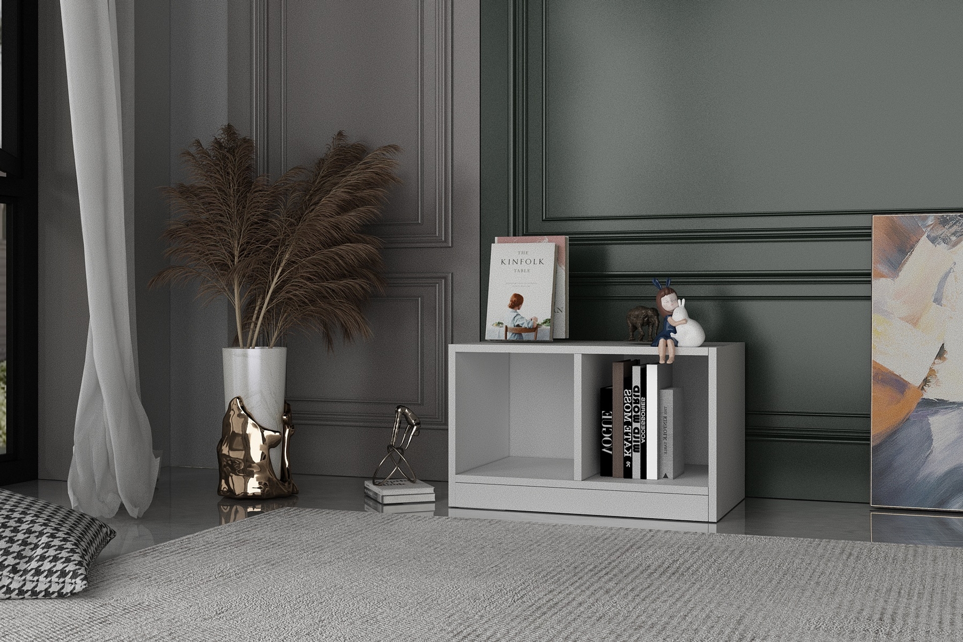 BKCONCEPT RAFLI KİTAPLIK, 65 CM, BEYAZ, KTP-1203 FİYATI - Vivense