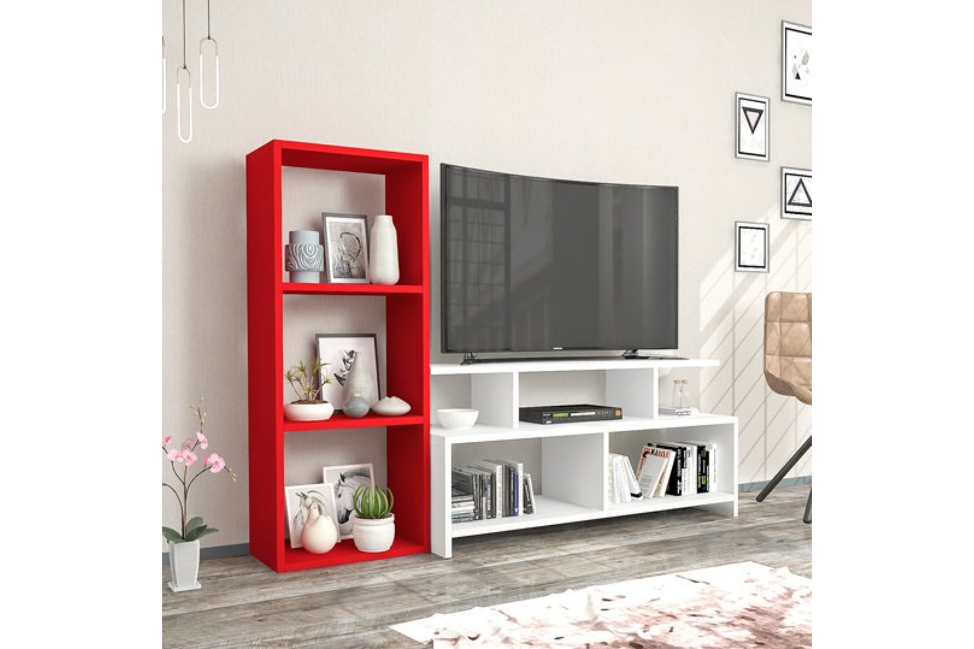 ÇINAR TV ÜNİTESİ KIRMIZI FİYATI - Vivense