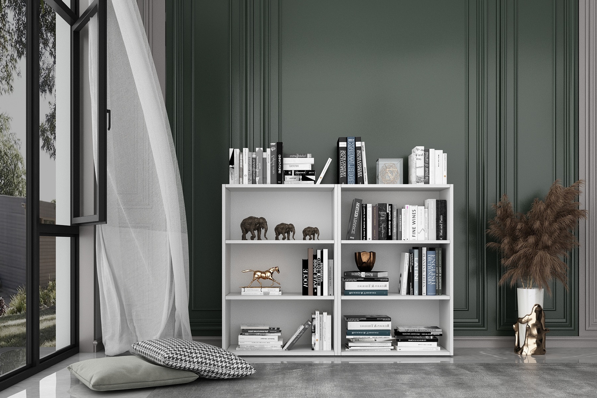 BKCONCEPT RAFLI KİTAPLIK, 130 CM, BEYAZ, KTP-1259 FİYATI - Vivense