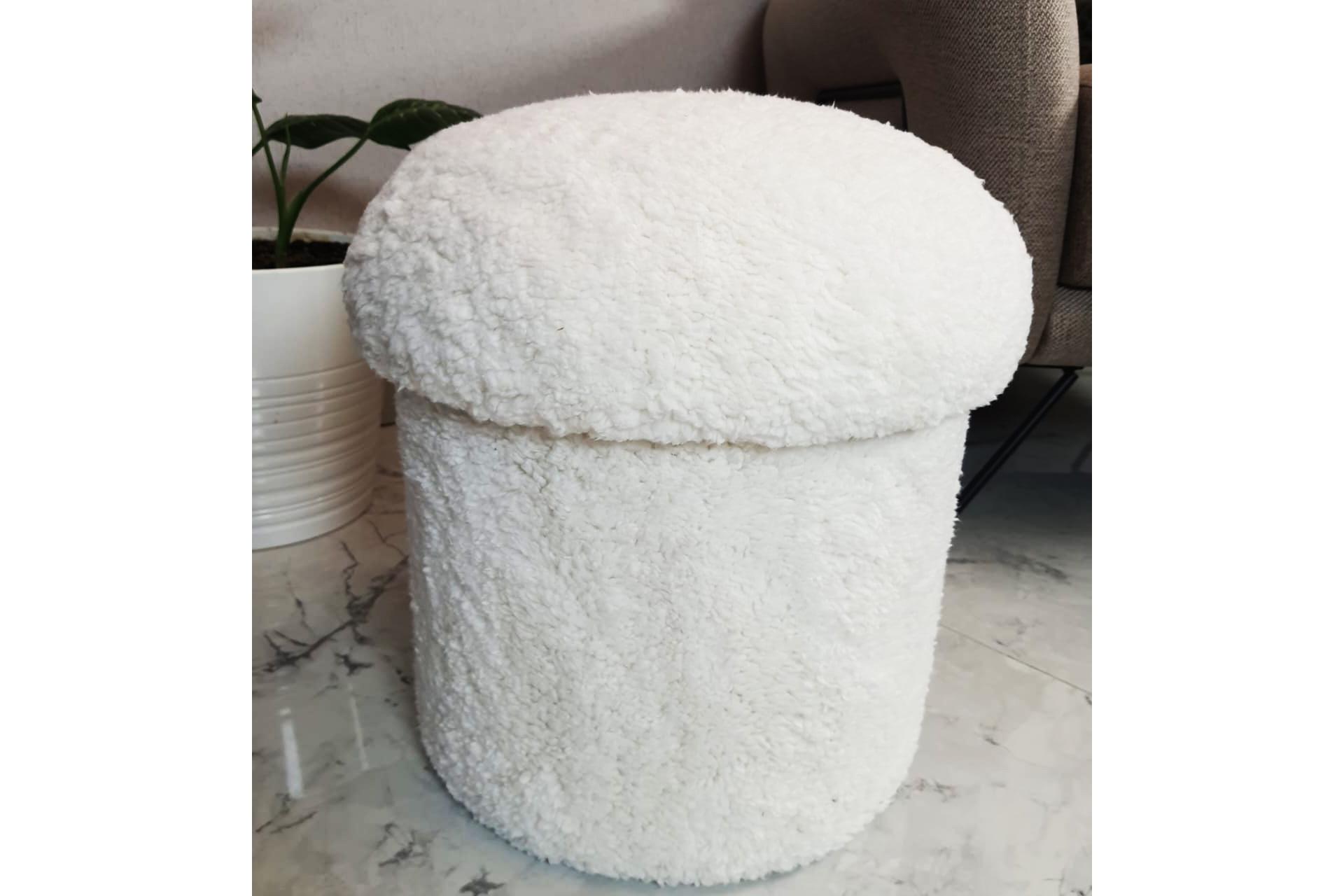 MARKAAWM MANTAR TEDDY PUF, BEYAZ FİYATI - Vivense