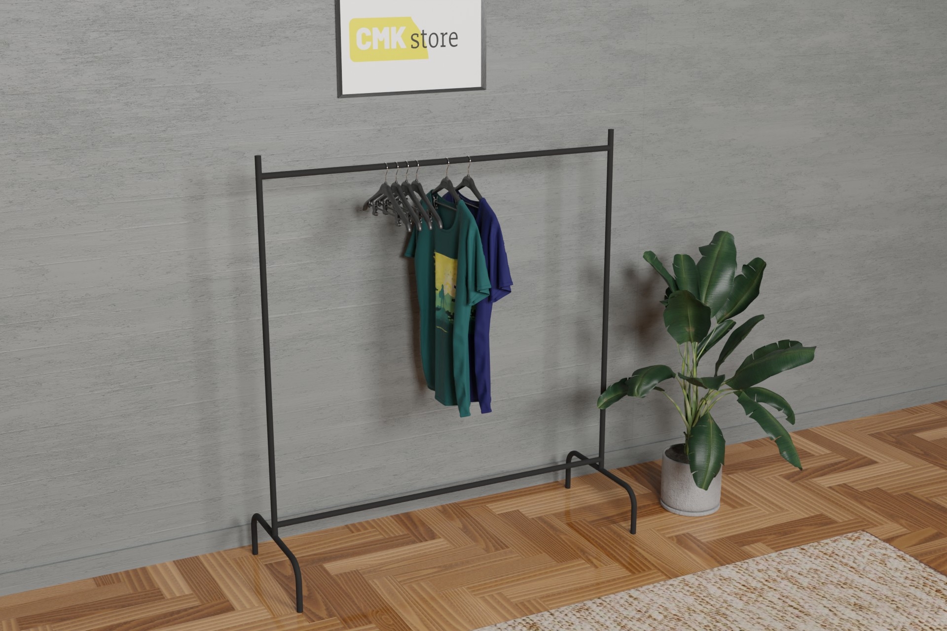 AYAKLI KONFEKSİYON ASKI, METAL, SİYAH FİYATI - Vivense