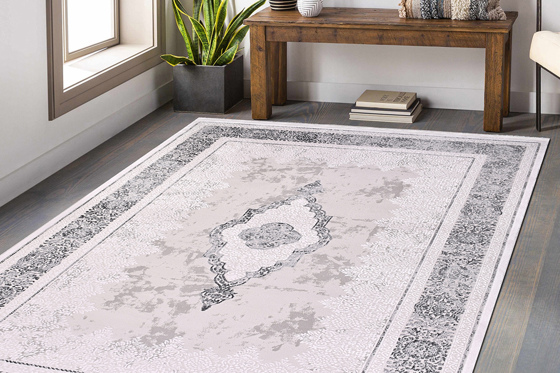 KLASİK GÖBEKLİ SALON HALISI DK94501, GRİ, 160X230 FİYATI - Vivense