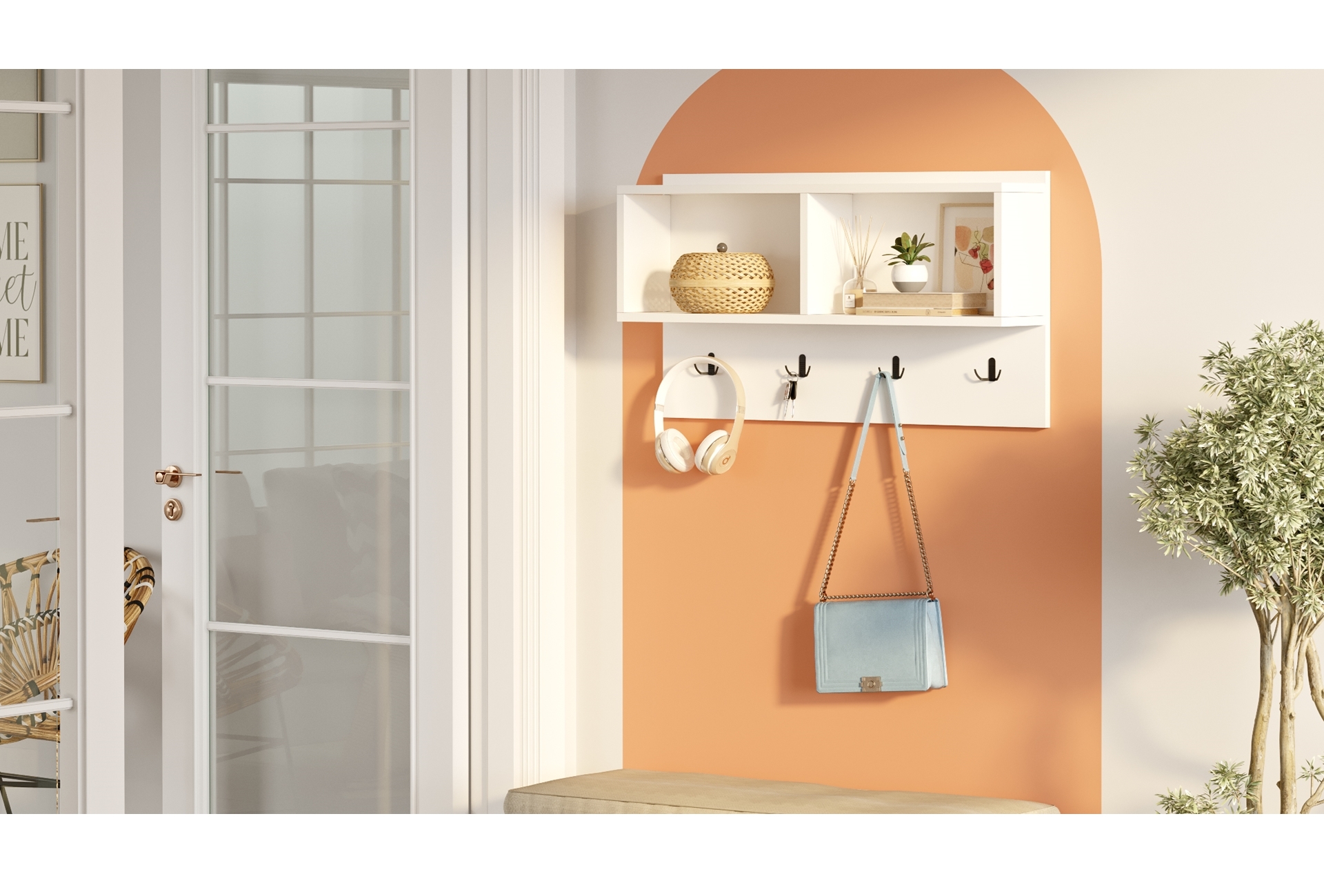 YURUDESİGN BRİAN DUVAR ASKISI, BEYAZ FİYATI - Vivense