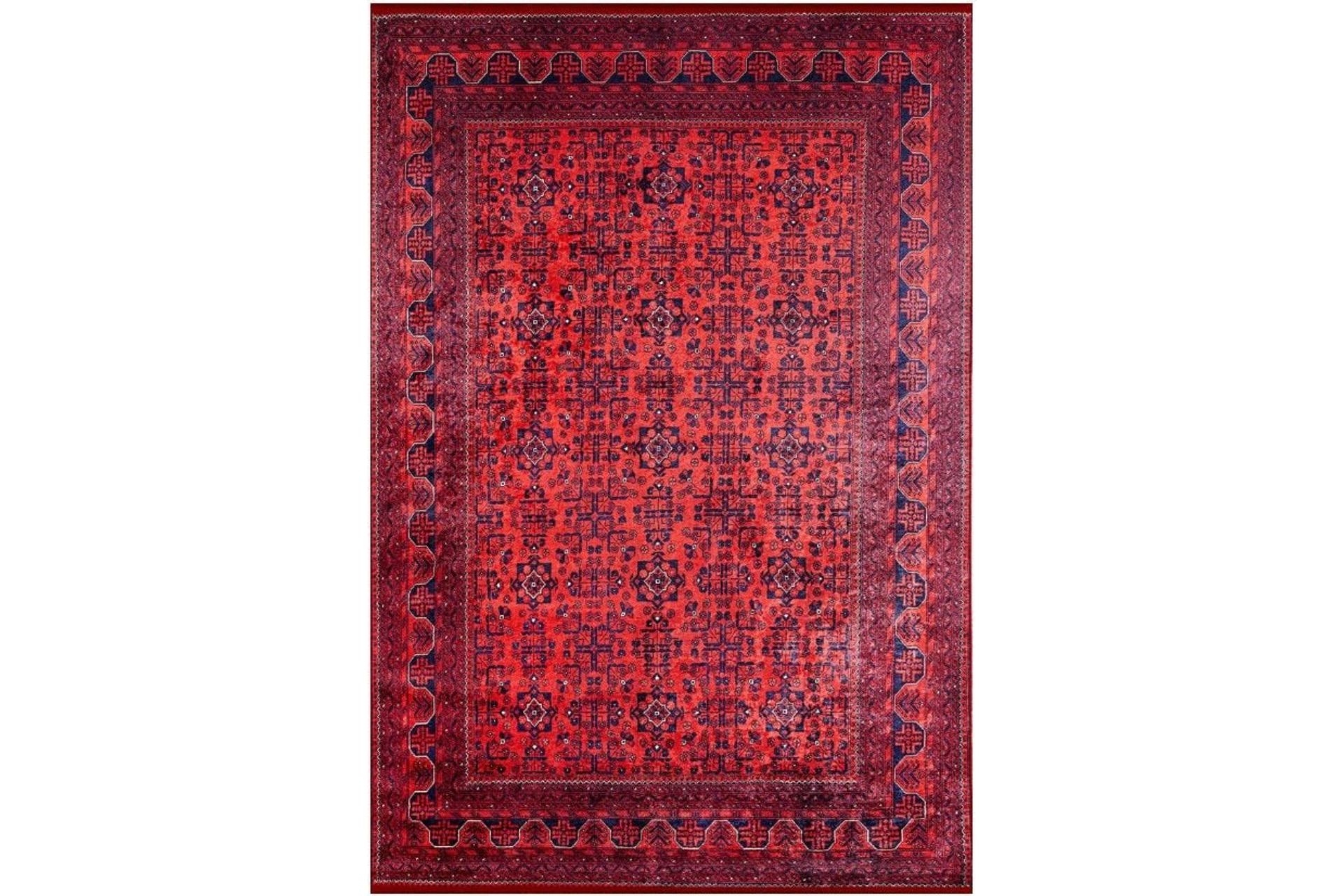 HALIMAX DARA 164 KAYMAZ DOKUMA TABANLI OTANTİK MODERN HALI, KIRMIZI ...