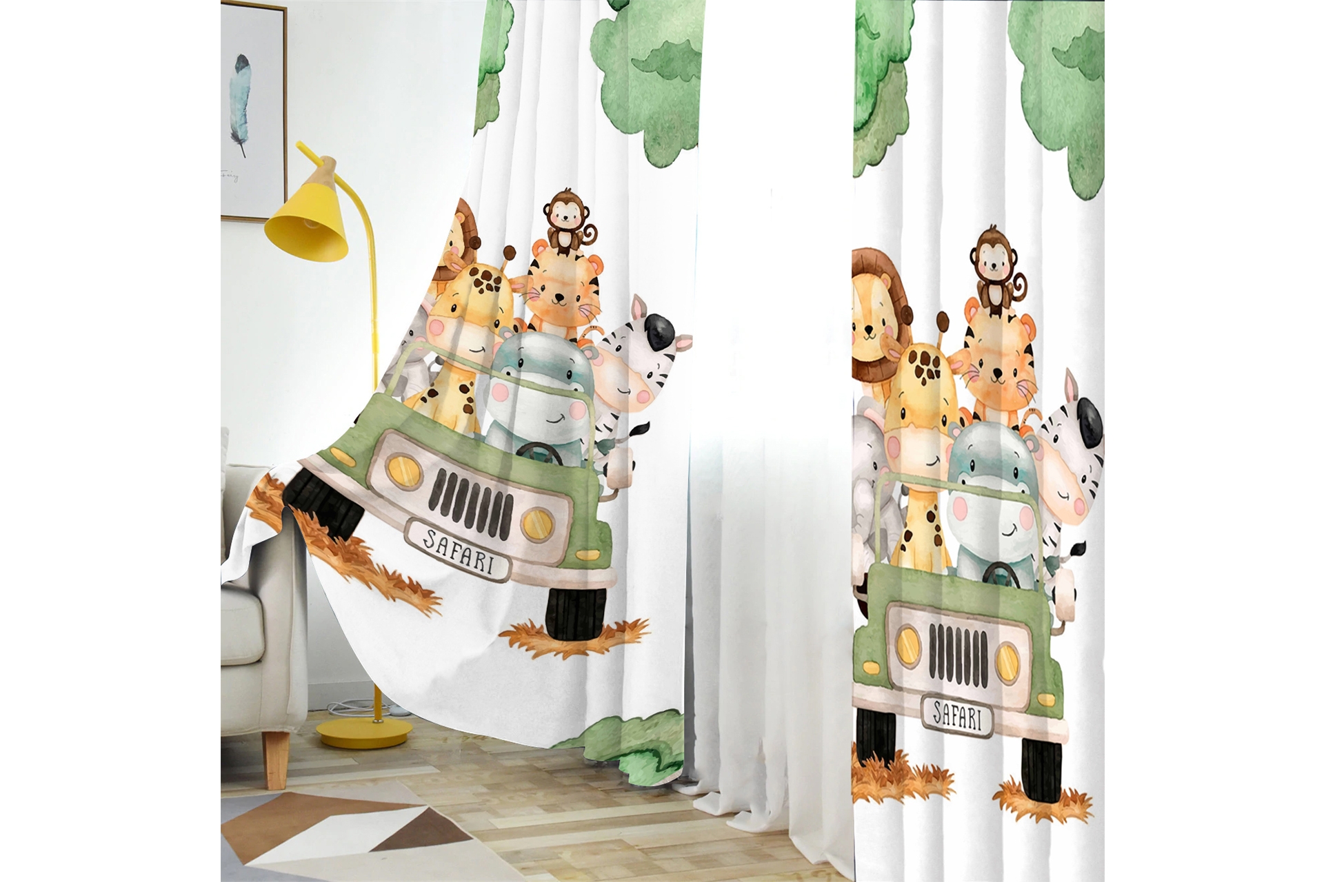 EXPRES PERDE SAFARİ ANİMAL ÇOCUK ODASI FON PERDE 140X200 FİYATI - Vivense