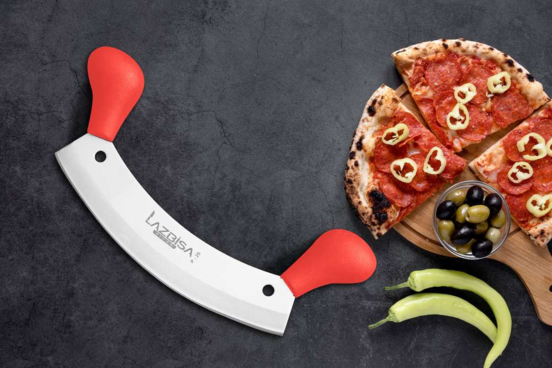 LAZBİSA PİZZA KESİCİ SATIR ZIRH, KIRMIZI FİYATI - Vivense