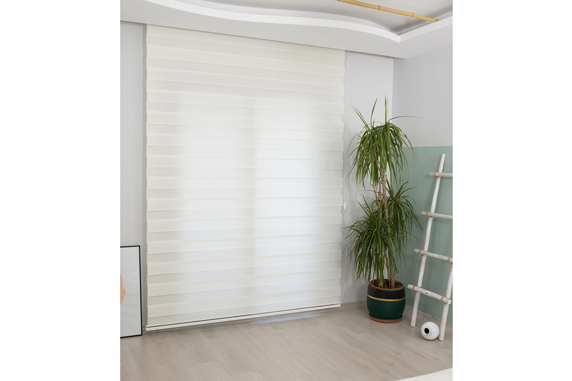 MESHA ZEBRA STOR PERDE MİKRO PLİSELİ KREM 200X200 CM