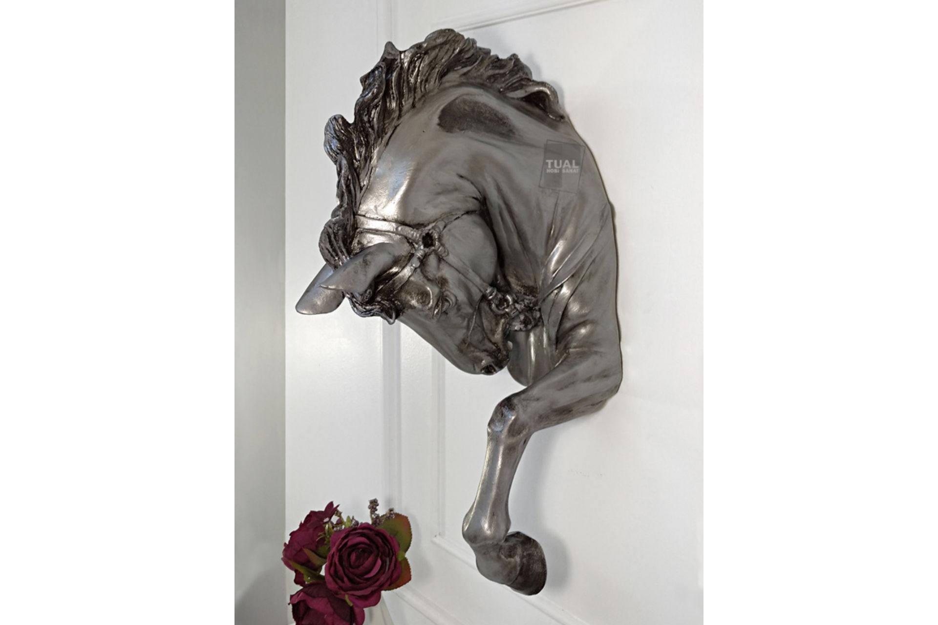 DEKOROMİ CRAFT DUVAR AT KAFASI HEYKELİ