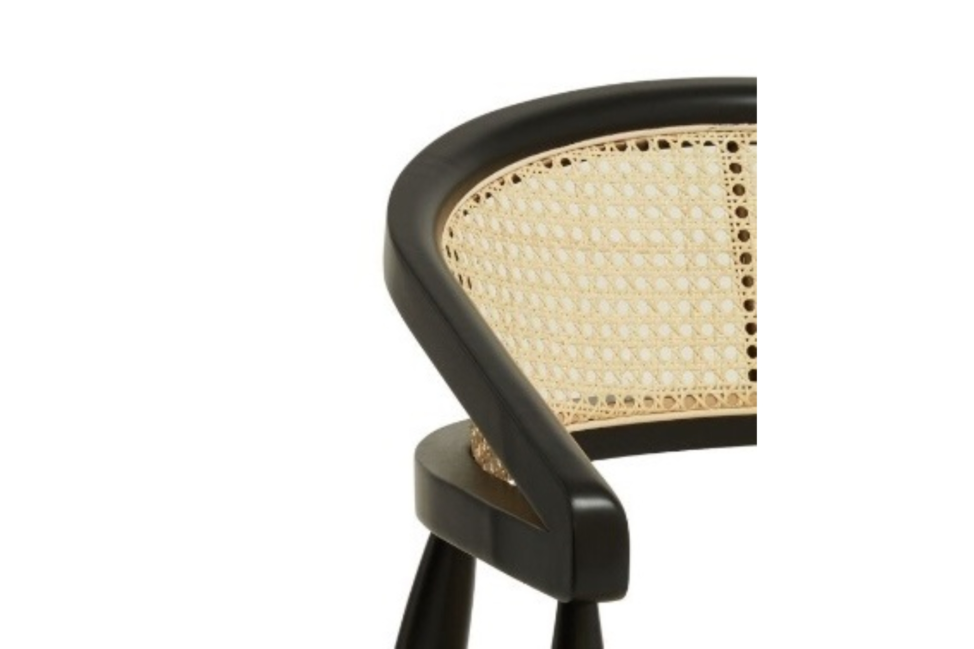 AHŞAP HAZERAN HASIR SANDALYE, SİYAH