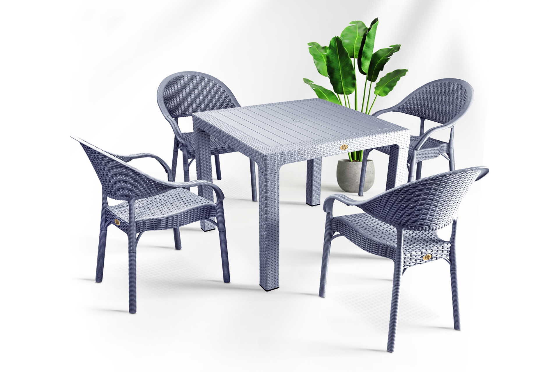 BAHEX BAMBU DÖRTLÜ KARE CAMSIZ RATTAN BAHÇE & BALKON MASA TAKIMI ...