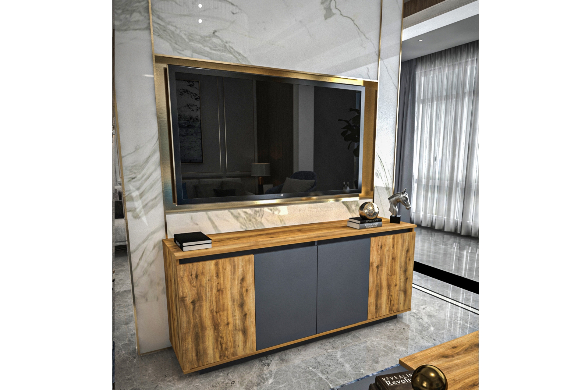 MACCO SALON KONSOL YEMEK ODASI KONSOL ANTRASİT FİYATI - Vivense