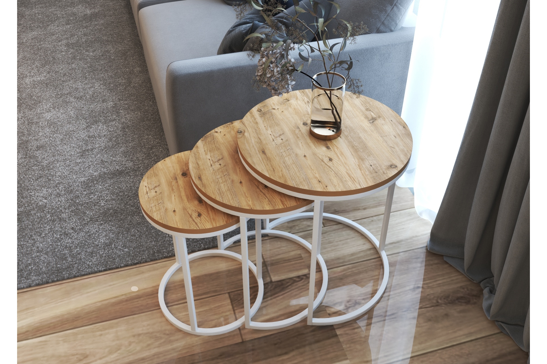 VİNDA C ZİGON SEHPA, METAL AYAKLI, ÜÇLÜ, RİVOLİ FİYATI - Vivense