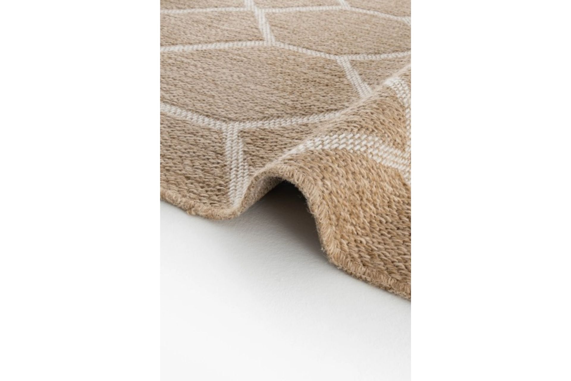 HALIMAX İNDİA JÜT HALI 669, BEYAZ ÇİZGİLİ, 120X180 FİYATI - Vivense