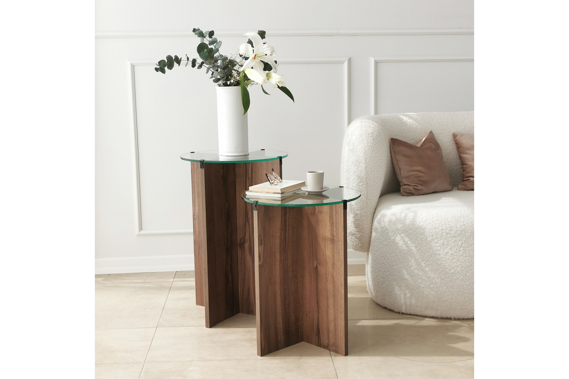 NEOSTİLL LİLY YAN SEHPA TAKIMI, CEVİZ FİYATI - Vivense