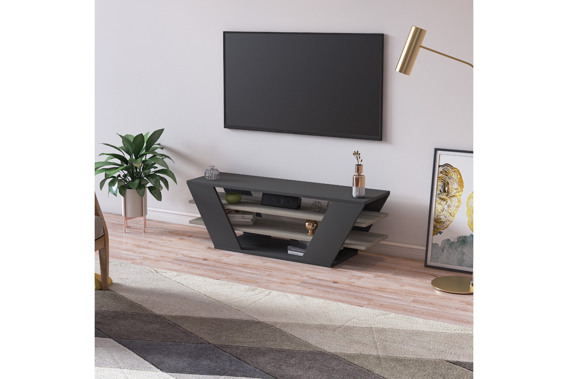 OCASSO WAGNER TV ÜNİTESİ, SİYAH FİYATI - Vivense