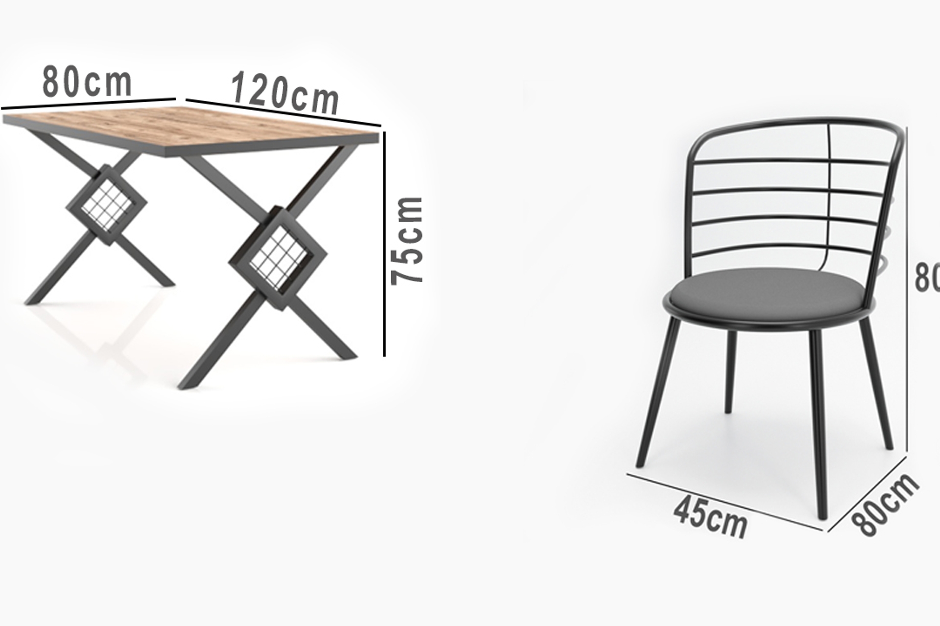 WOOD HOUSE AZRA YEMEK MASASI TAKIMI, ÇAM GRİ FİYATI - Vivense