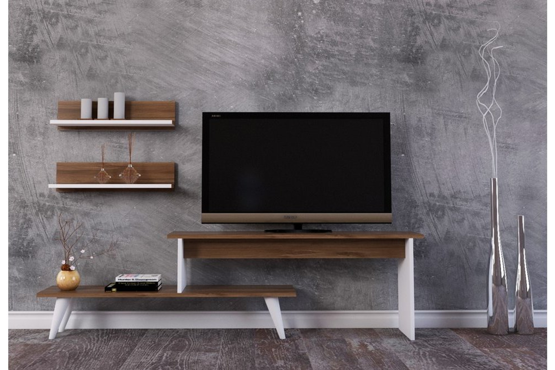 ECE TV ÜNİTESİ ECE TV CEVİZ BEYAZ FİYATI - Vivense