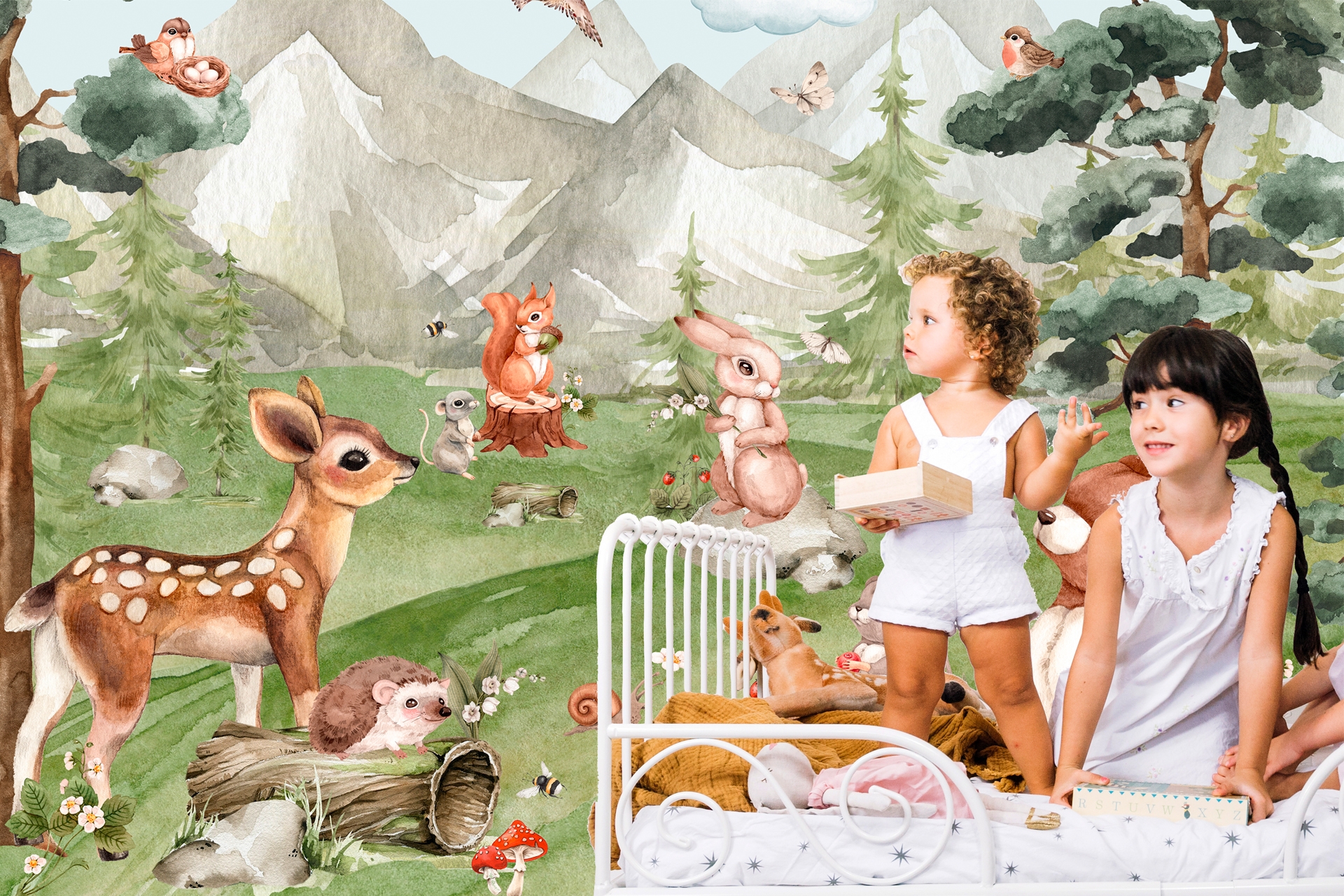 GIST KIDS ORMAN HAYVANLARI ÇOCUK ODASI DUVAR KAĞIDI, 150X100