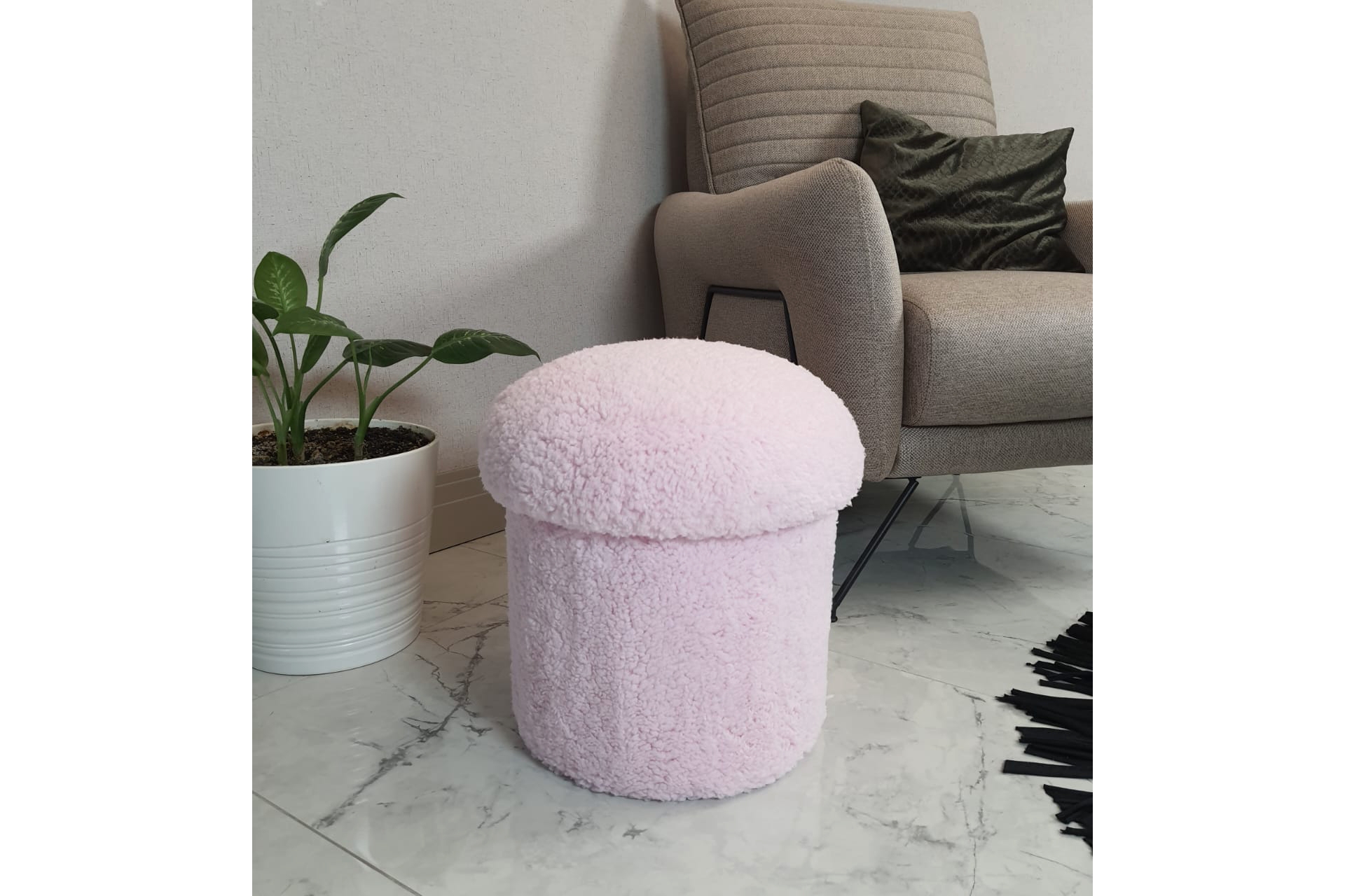 MARKAAWM MANTAR TEDDY PUF, PEMBE FİYATI - Vivense