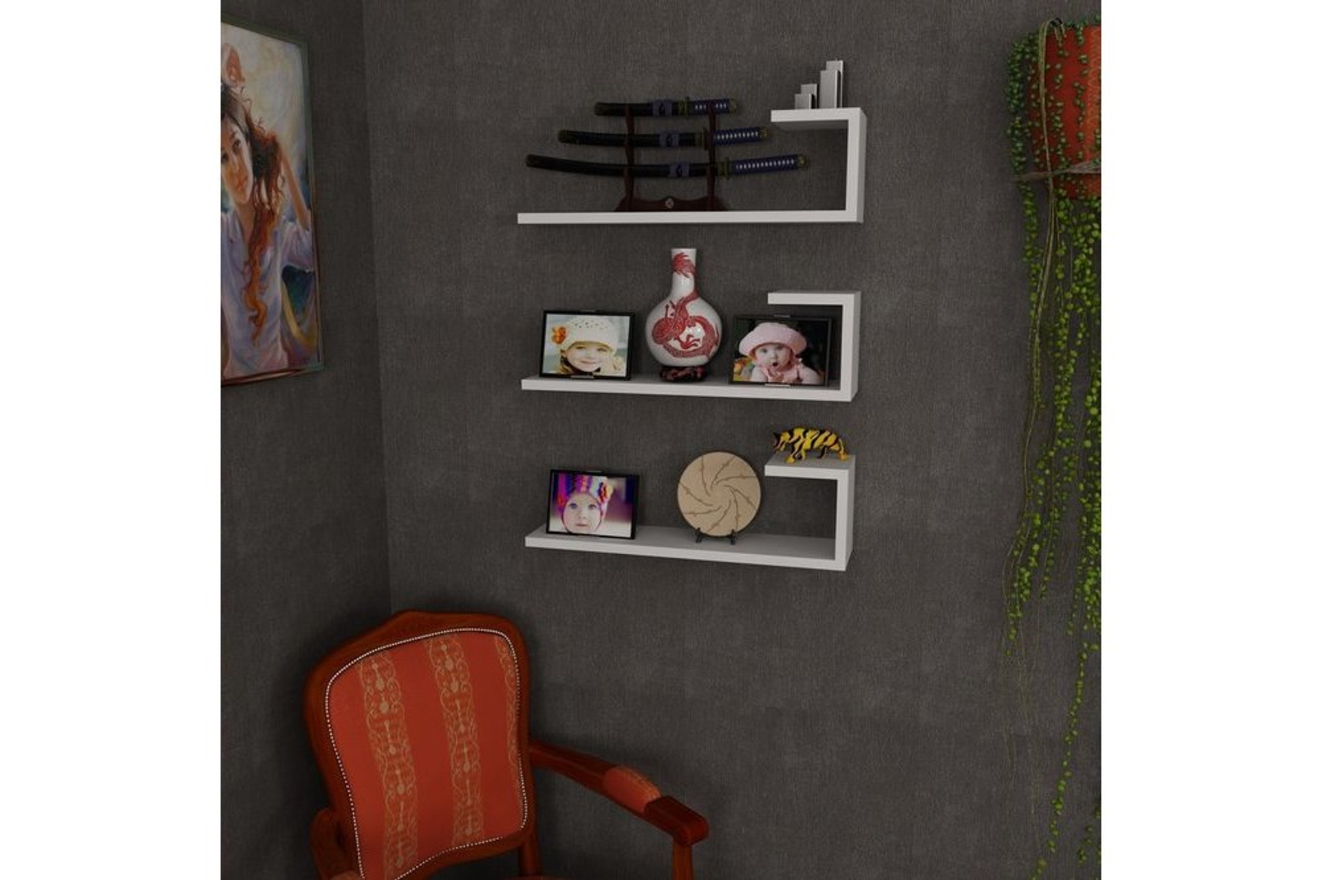 EMİLY DUVAR RAFI, BEYAZ