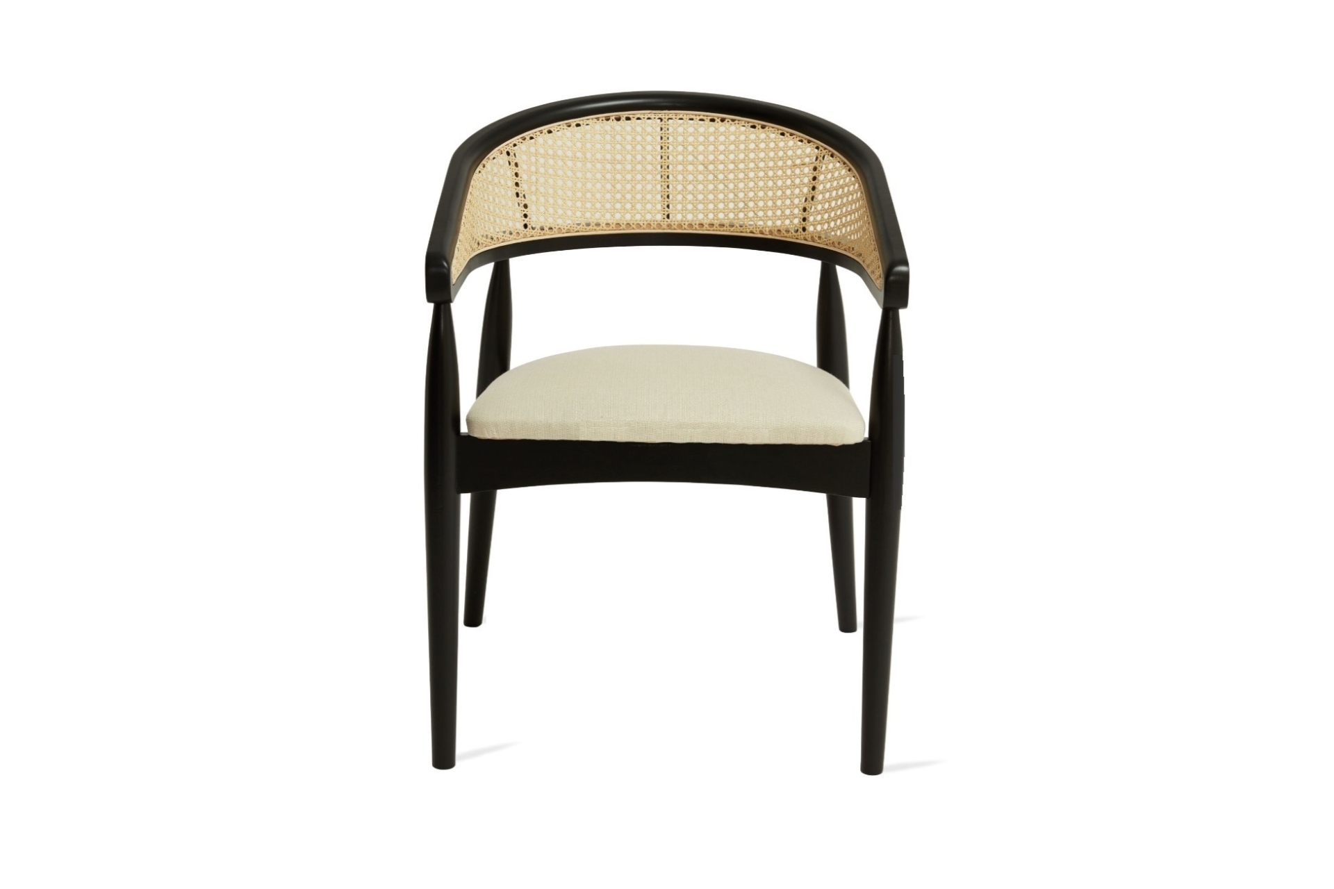 AHŞAP HAZERAN HASIR SANDALYE, SİYAH