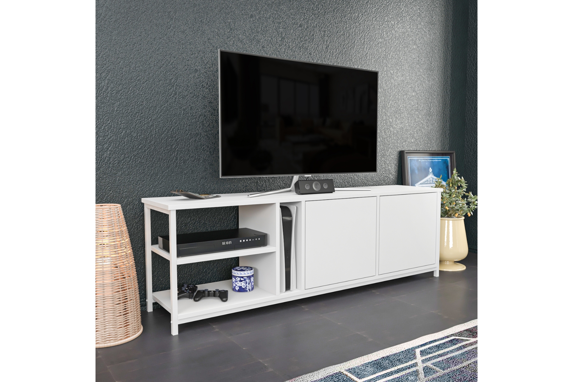 DECOROTİKA PRİMROSE TV ÜNİTESİ, BEYAZ