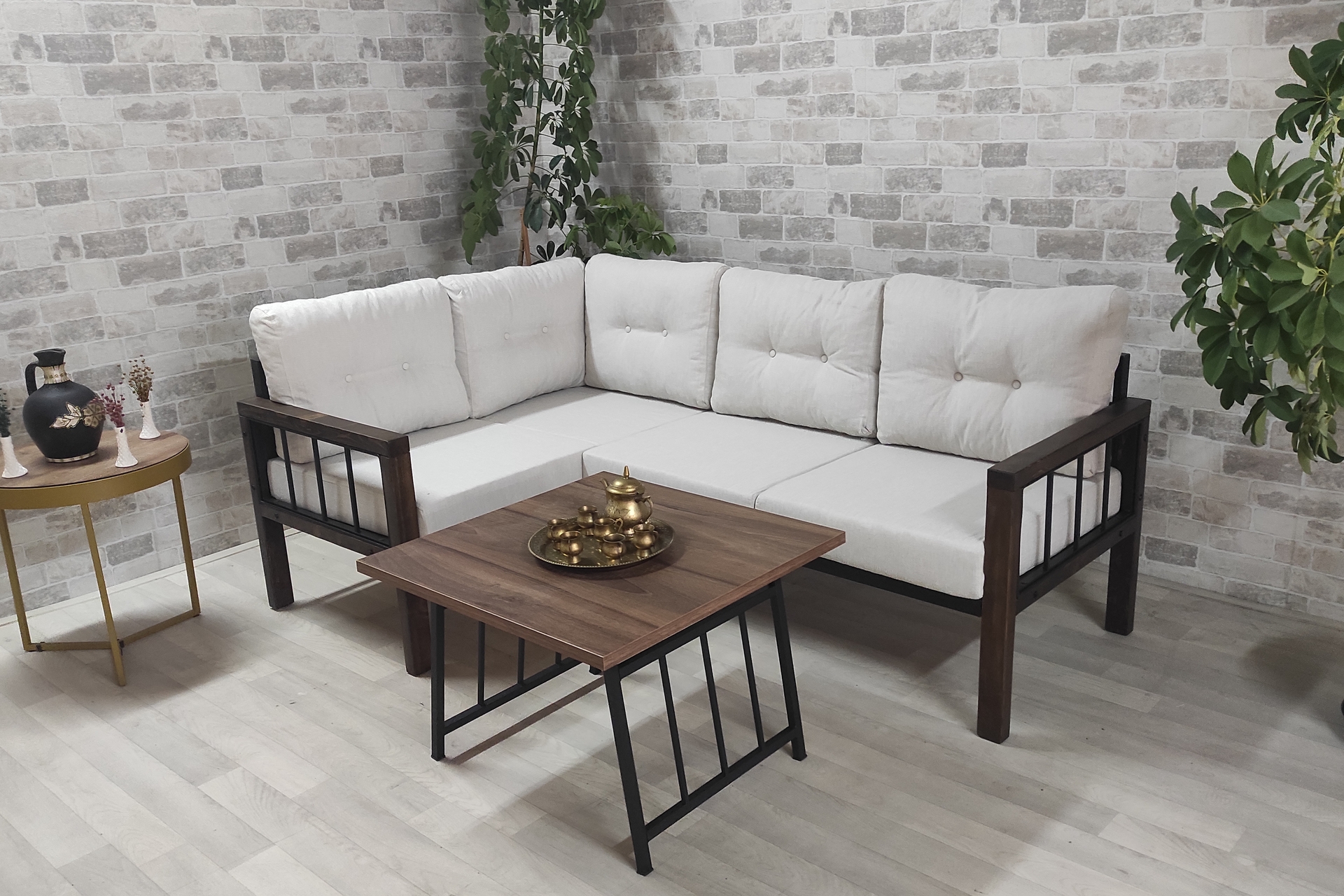 TRİO BALKON KÖŞE TAKIMI, KREM, SİRU2