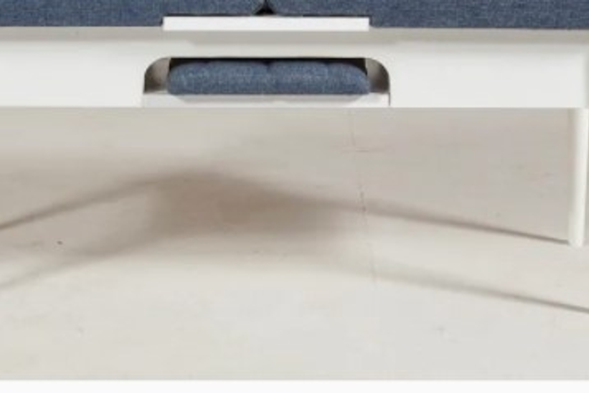 UV3-985 VİNA MUTFAK MASASI TAKIMI BEYAZ LACİVERT 1 ADET BENCH AYAĞI