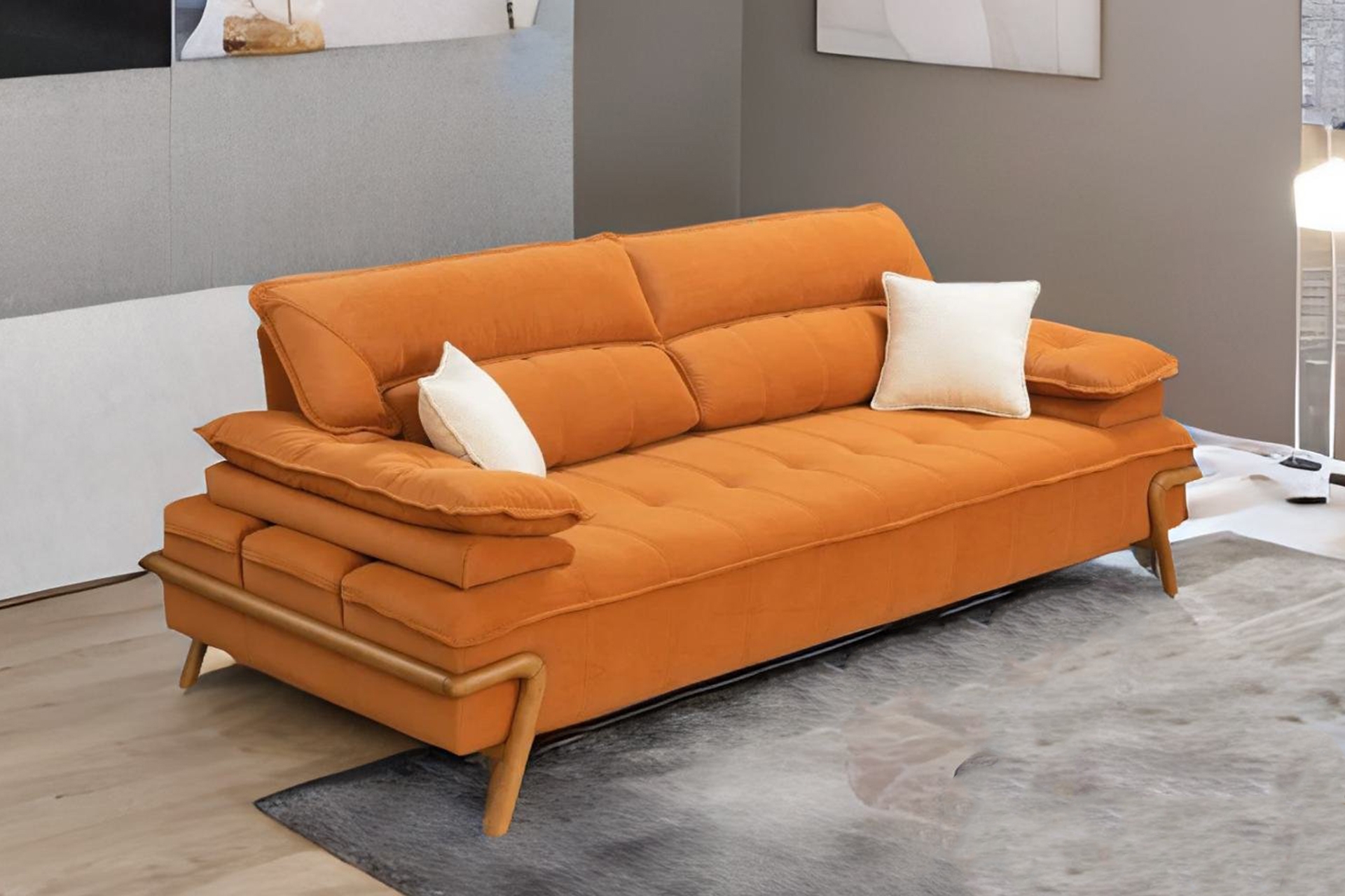 ALFA ÜÇLÜ KANEPE, TURUNCU FİYATI - Vivense