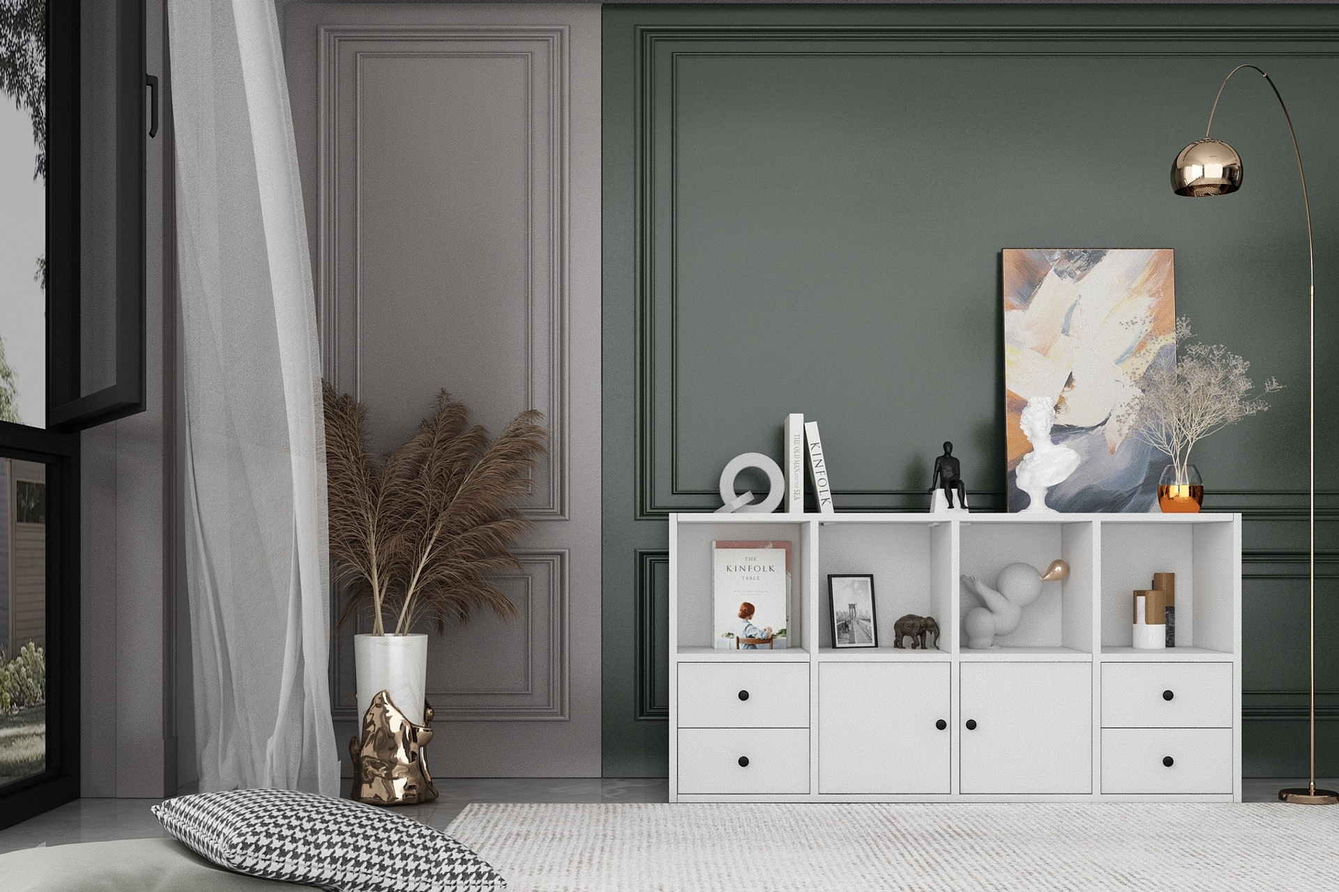 BKCONCEPT 2 KAPAKLI ÇEKMECELİ RAFLI KİTAPLIK, 130 CM, BEYAZ, KTP-1086-Ç ...