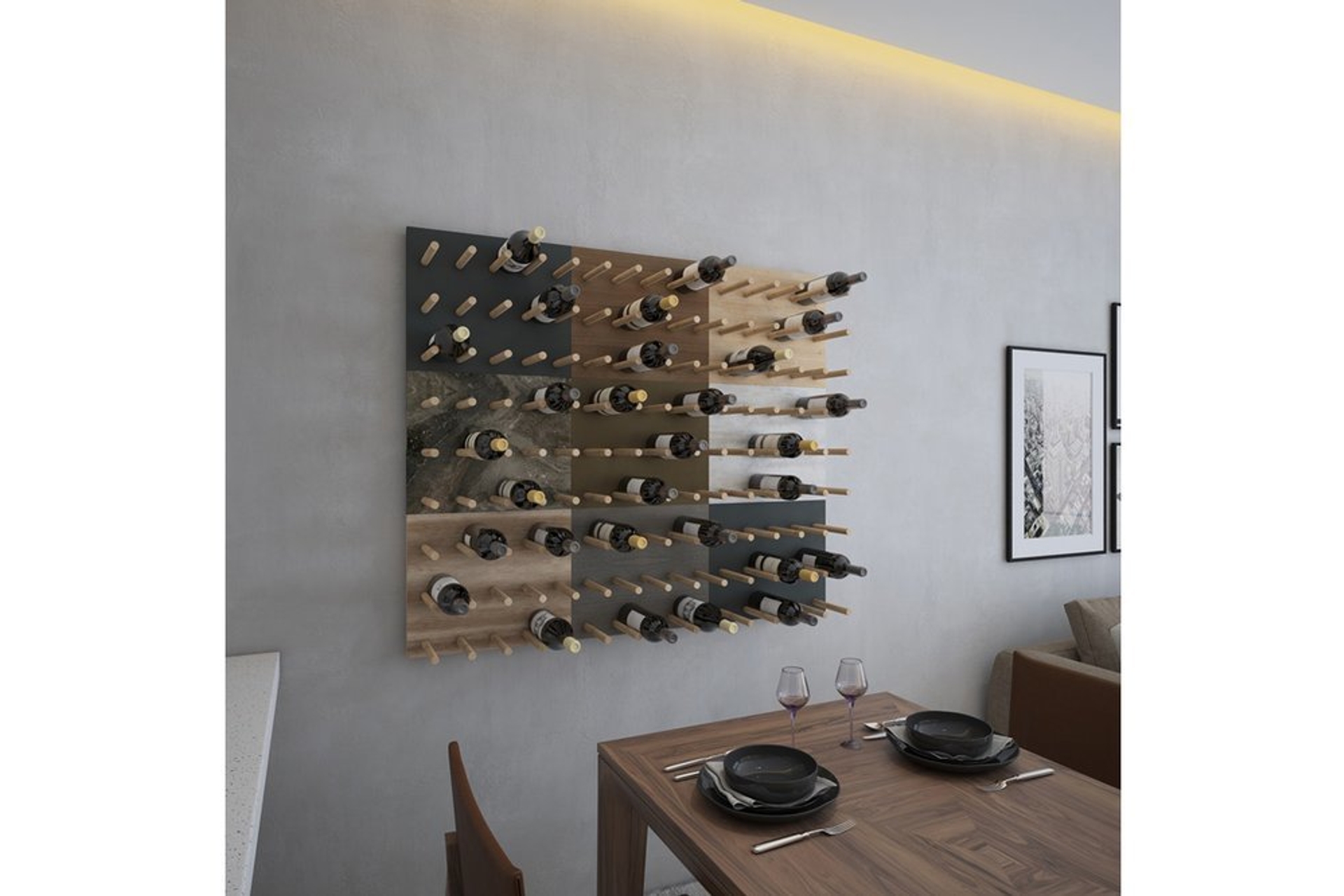 GRACE DUVAR TİPİ AHŞAP ŞARAPLIK, SAFRAN MEŞE FİYATI - Vivense