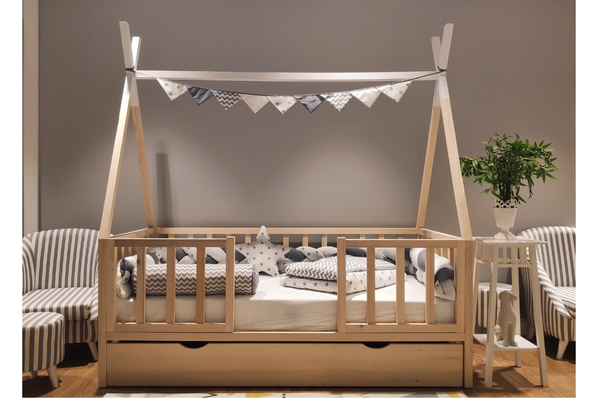 KAMP YAVRULU MONTESSORİ KARYOLA, BEYAZ, 90X190 FİYATI - Vivense