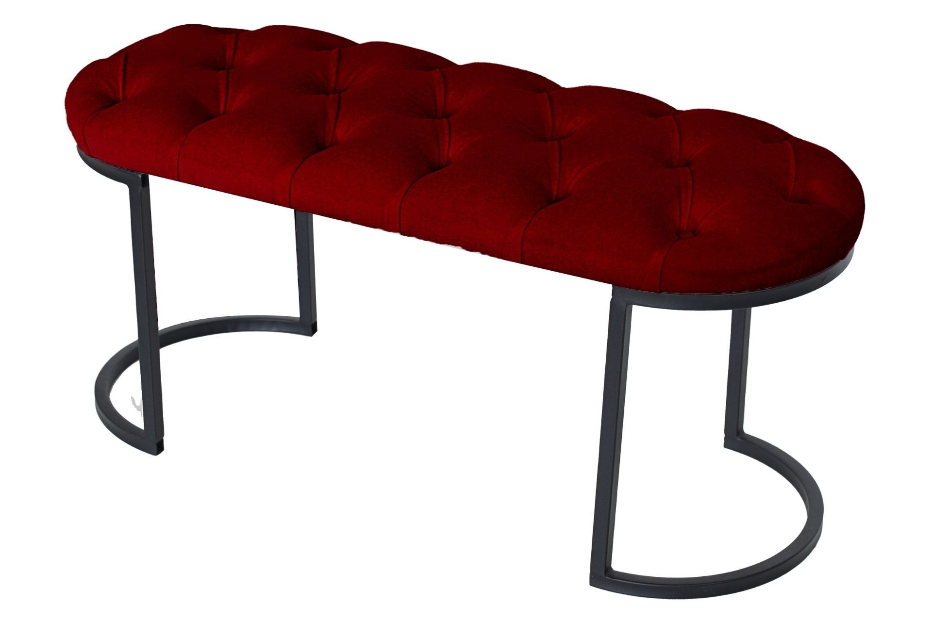 GAZZİNİ ELİSSE KAPİTONELİ BENCH, SİYAH AYAK, BORDO