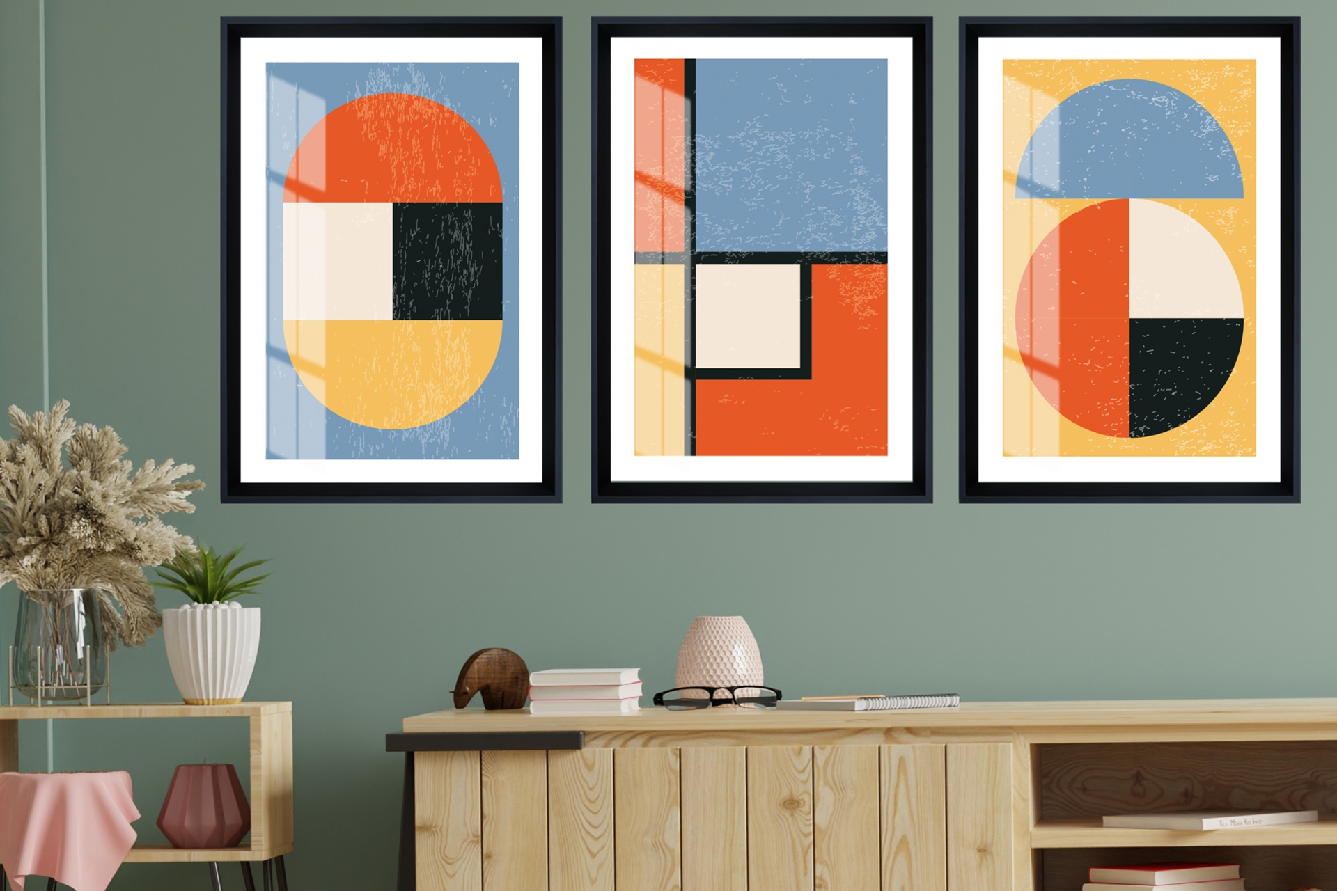 COLOR MATCH 3 TABLO SETİ, SİYAH ÇERÇEVE, 33X48 FİYATI - Vivense