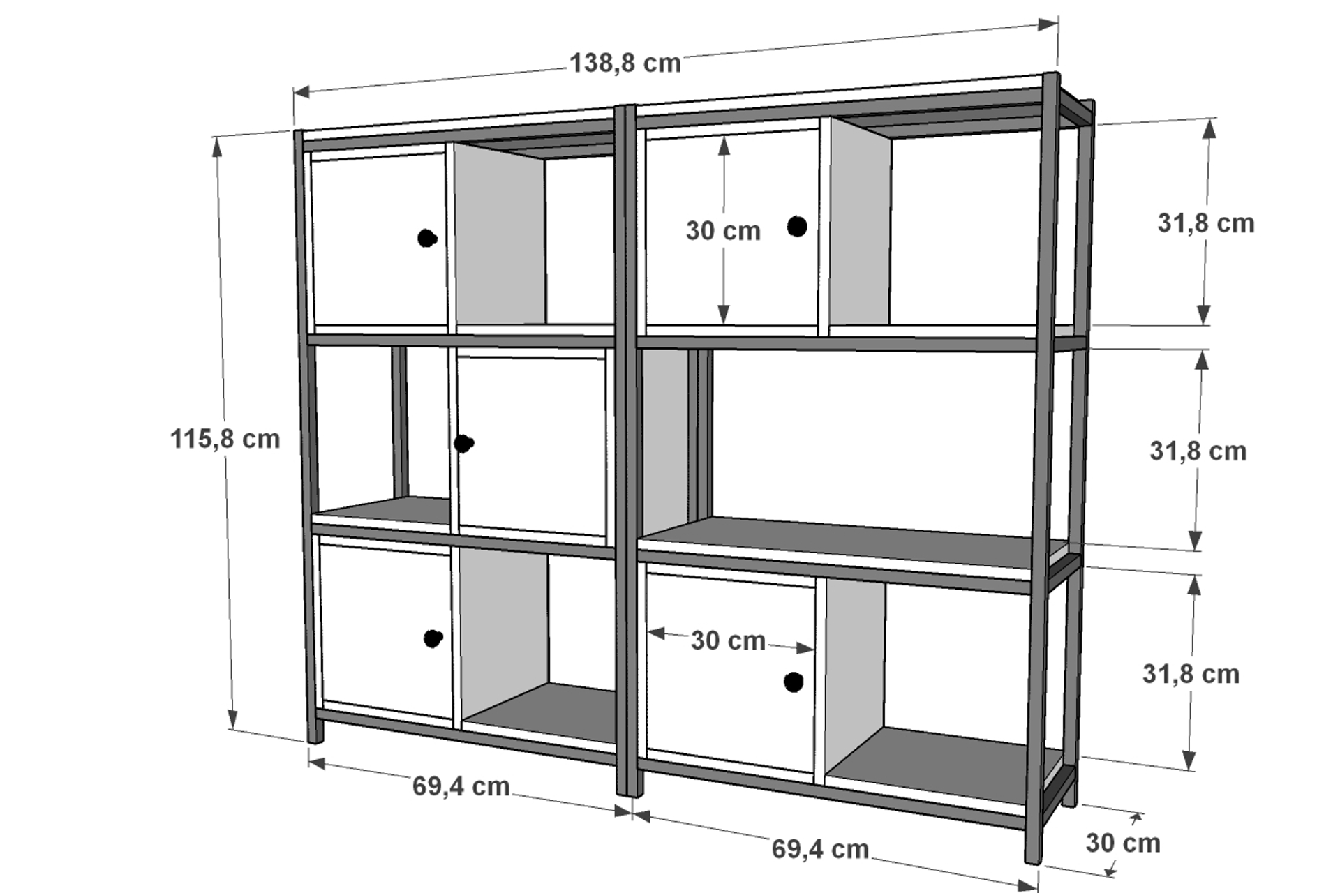 STELL RAFLI ÜÇ KATLI DOLAPLI METAL KİTAPLIK, ANTRASİT, 138 CM, MTL-KTP ...