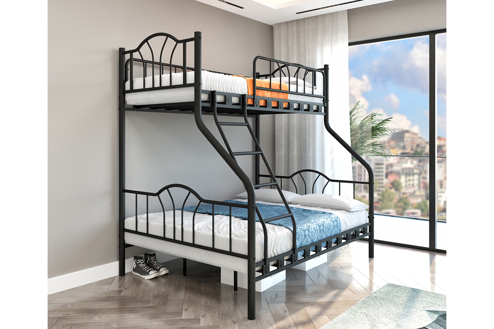 ARGİMO İMAJ ÜÇ KİŞİLİK METAL RANZA, SİYAH, 90X190 FİYATI - Vivense