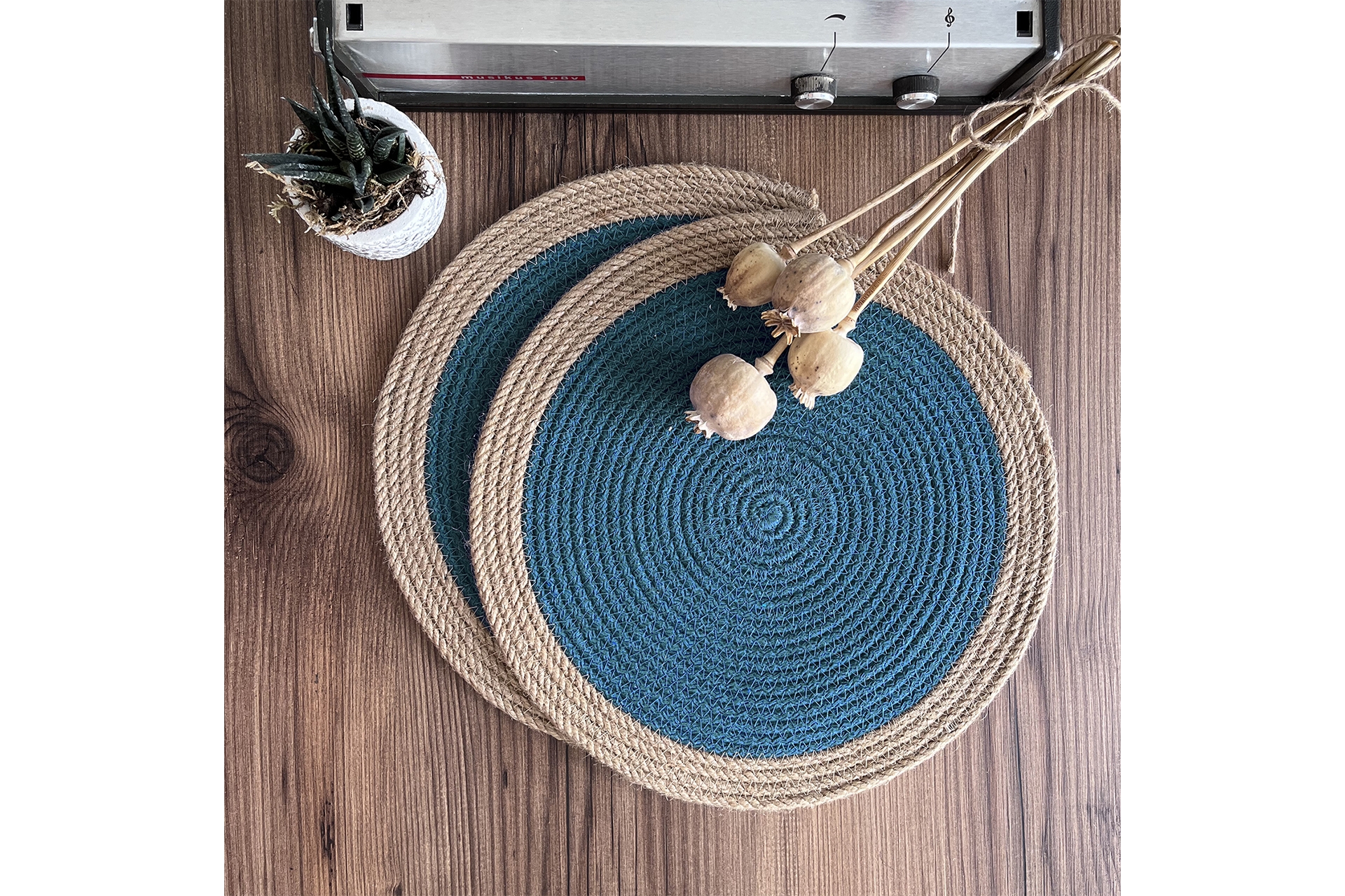 JAPPE ALTILI HASIR SUPLA, BORDORLÜ SAKS MAVİ FİYATI - Vivense