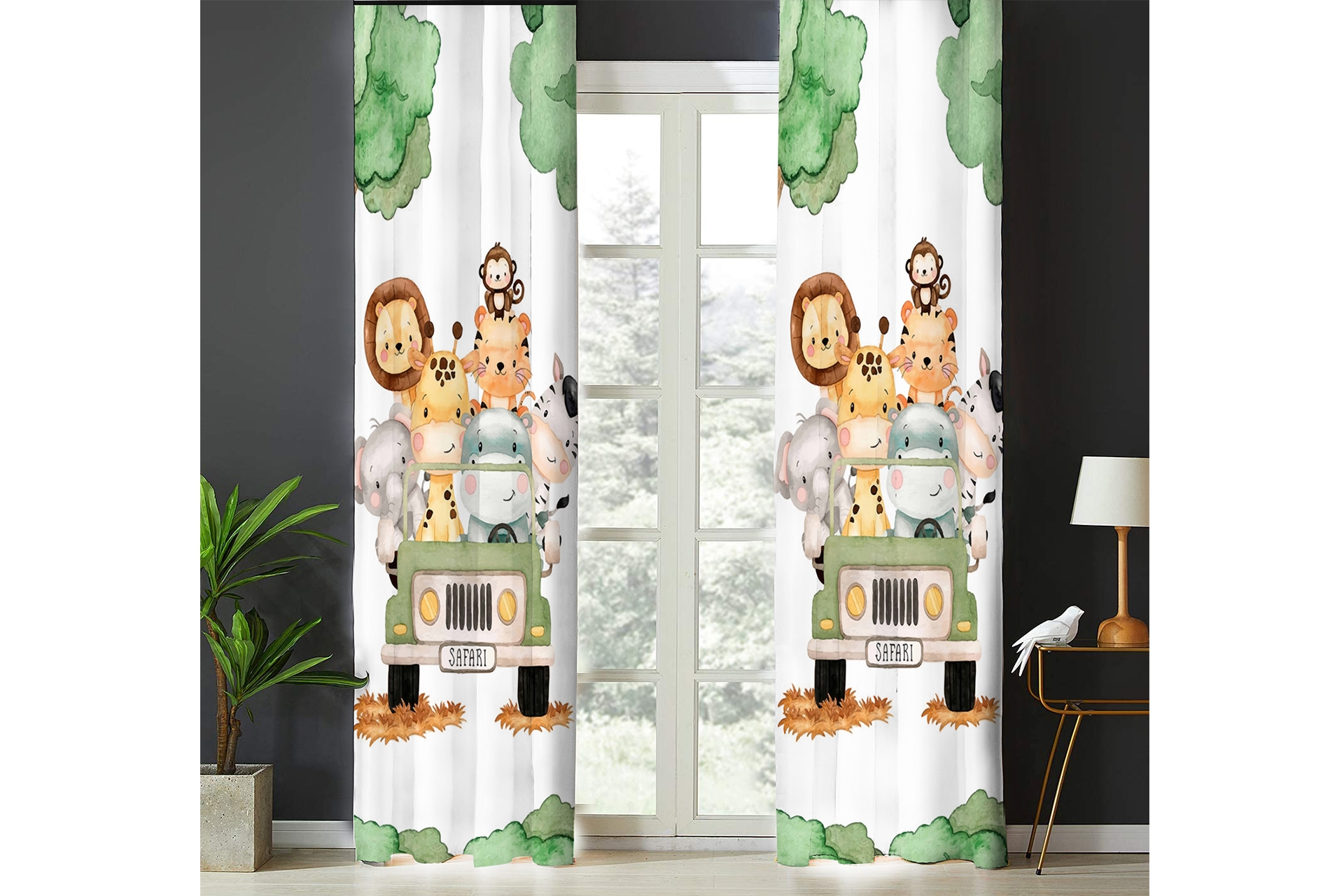 EXPRES PERDE SAFARİ ANİMAL ÇOCUK ODASI FON PERDE, 70X200 FİYATI - Vivense
