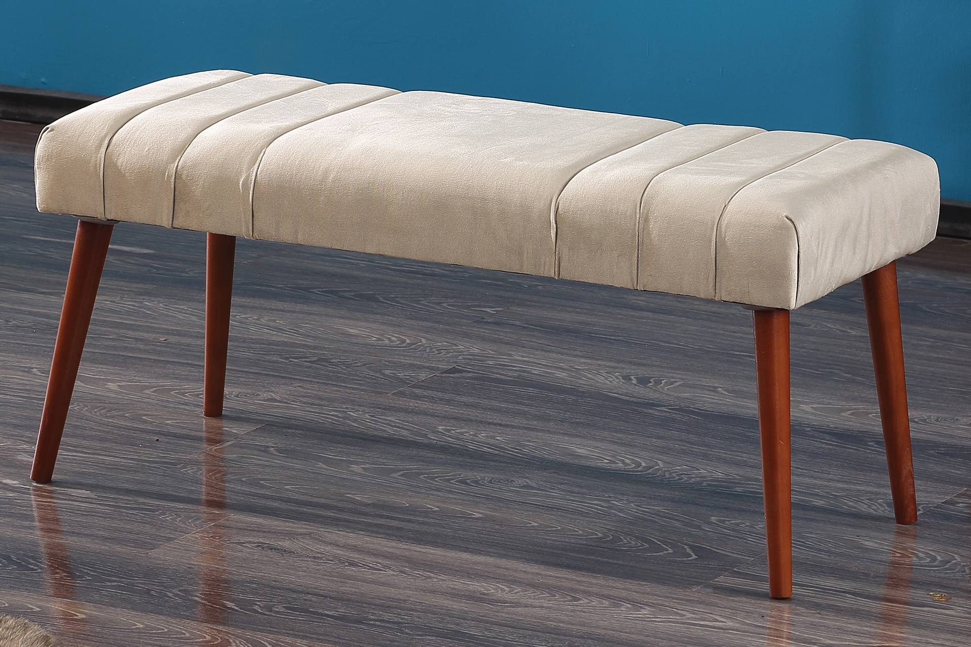 ARMENS İNCİ BENCH, AHŞAP AYAK, KREM