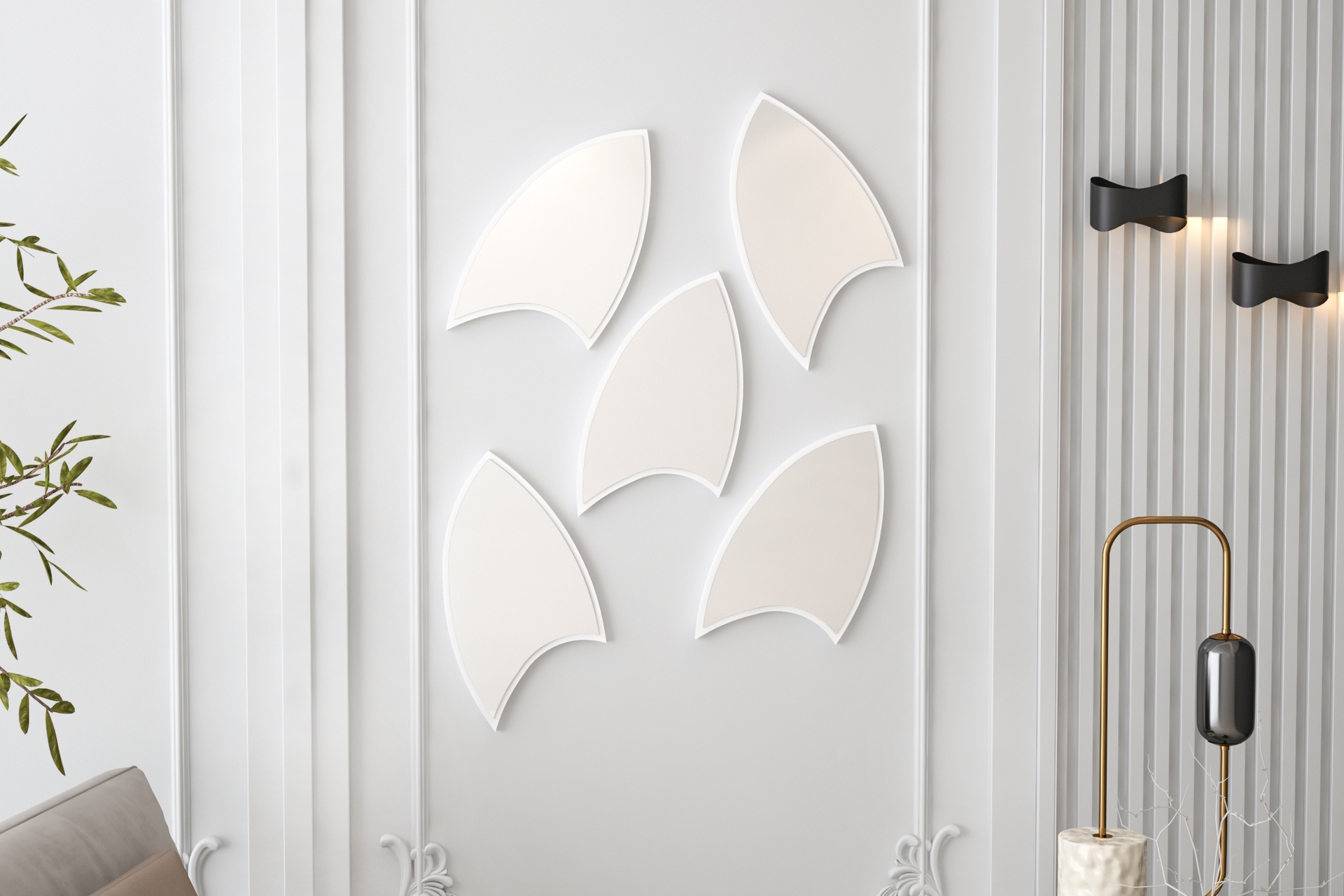 ARNETTİ DAMLA BEŞLİ AYNA, MEDİUM, BEYAZ FİYATI - Vivense