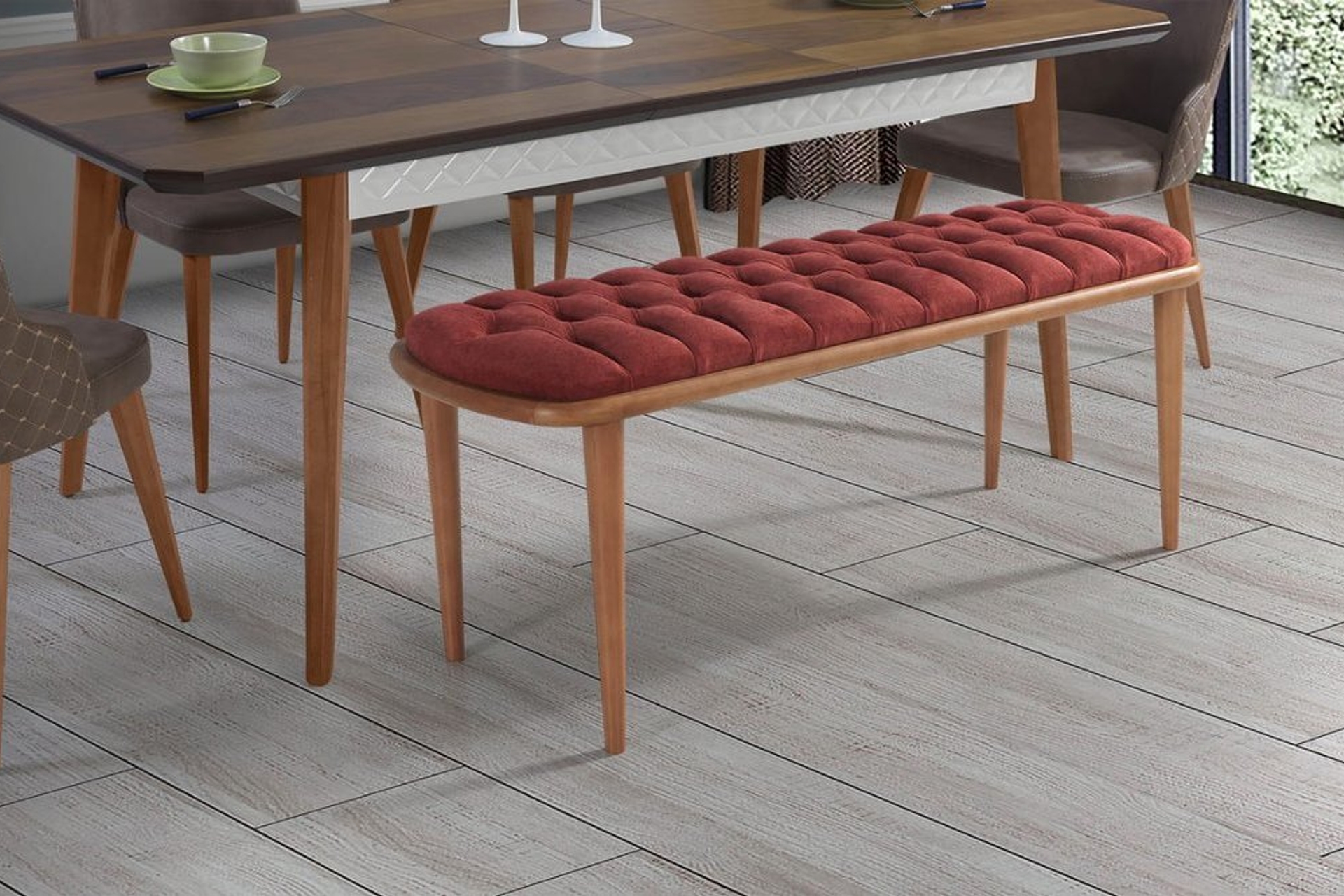PERLA BENCH BANK BORDO FİYATI - Vivense