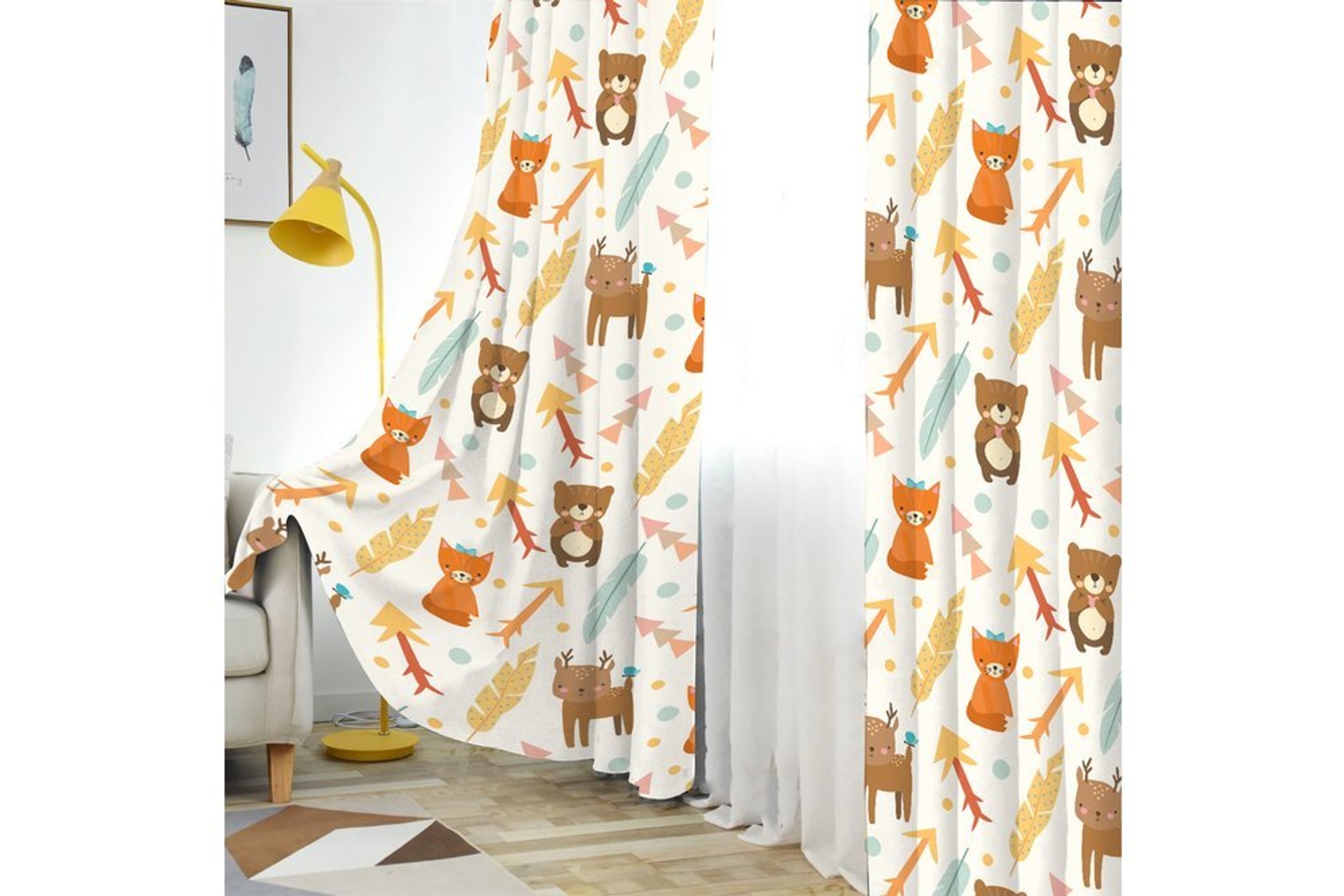 JUNGLE PERDE ANİMAL FUNNY ÇOCUK ODASI FON PERDE 70X200 FİYATI - Vivense