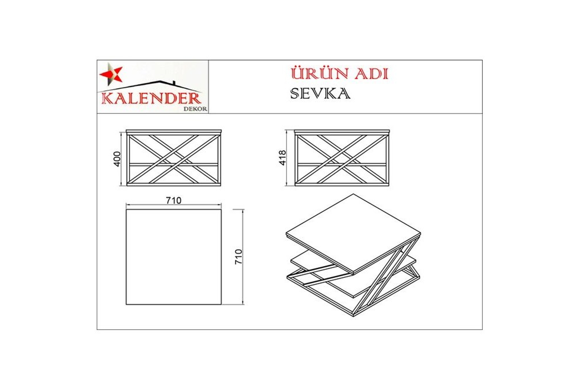 KALENDER DEKOR SEVKA ORTA SEHPA SV01 FİYATI - Vivense
