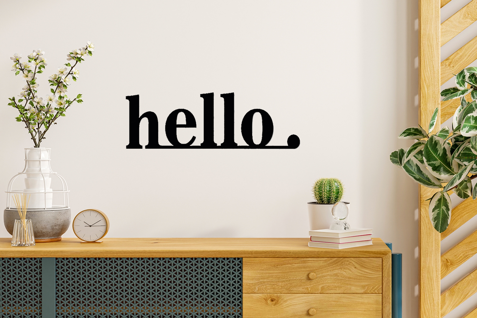 HELLO MERHABA DEKORATİF DUVAR AKSESUARI MODERN TABLO