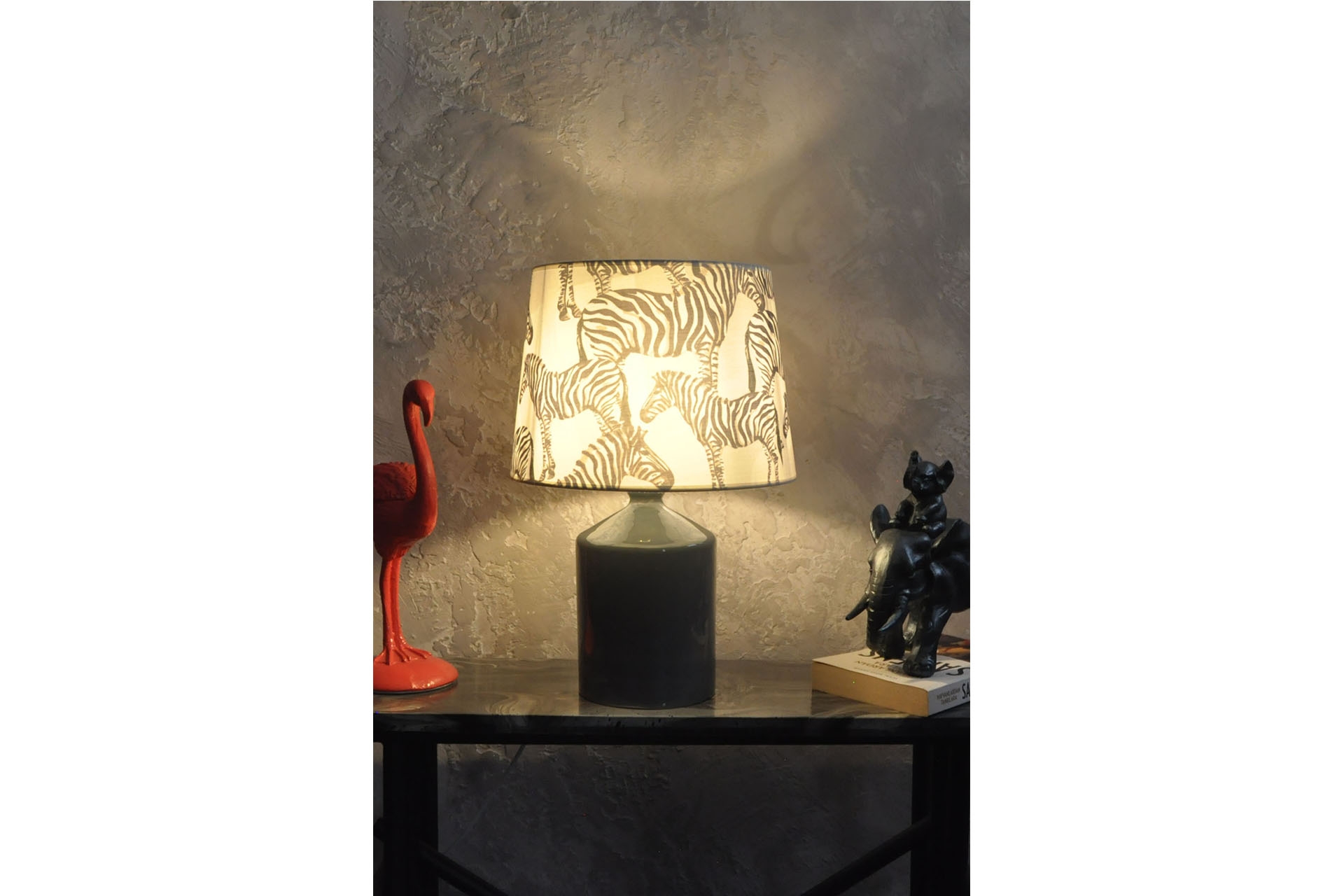 QDEC SERAMİK KÜP VAZO ABAJUR, GRİ, ZEBRA FİYATI - Vivense