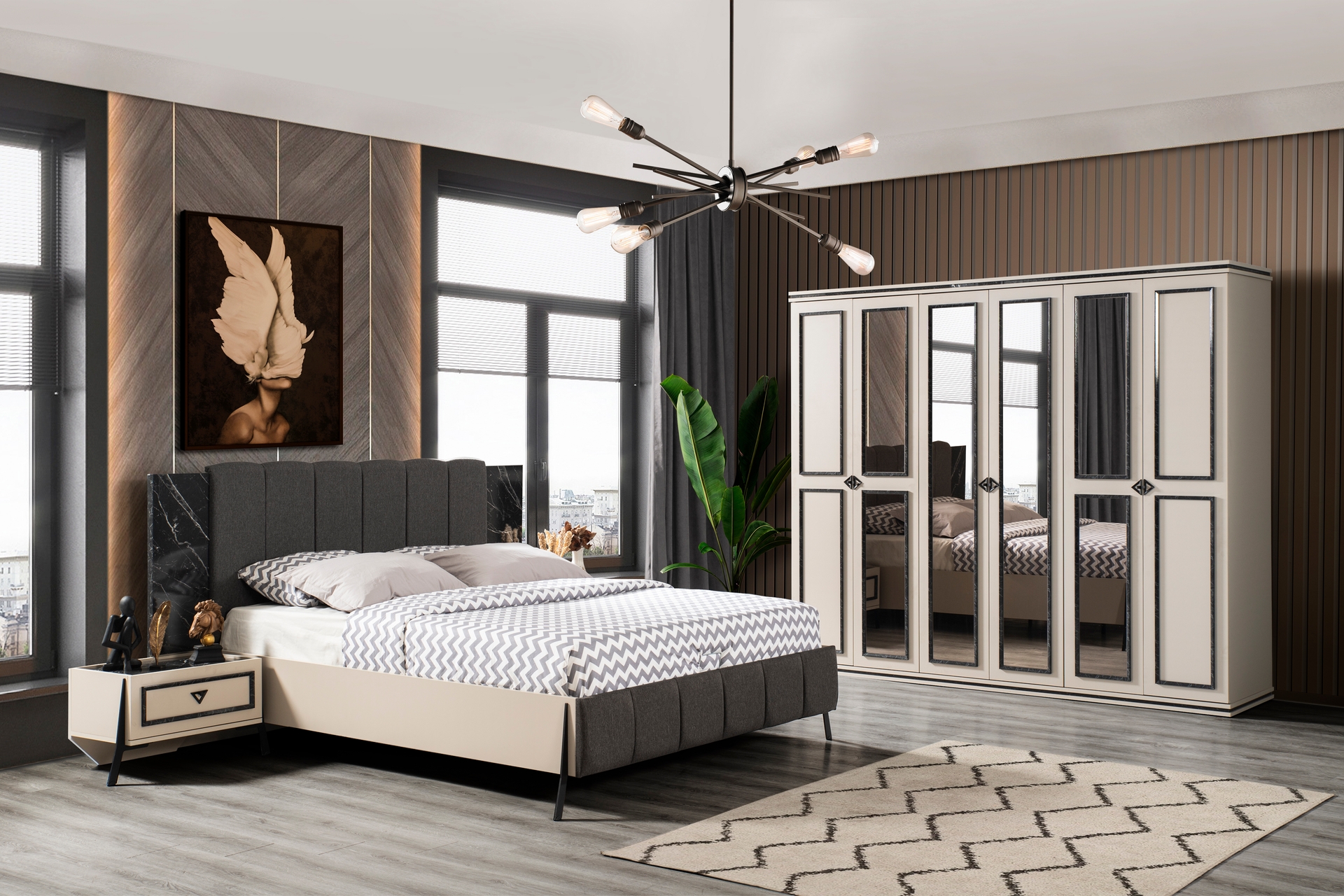 NADİR YATAK ODASI TAKIMI, BAZALI, 6 KAPAKLI FİYATI - Vivense